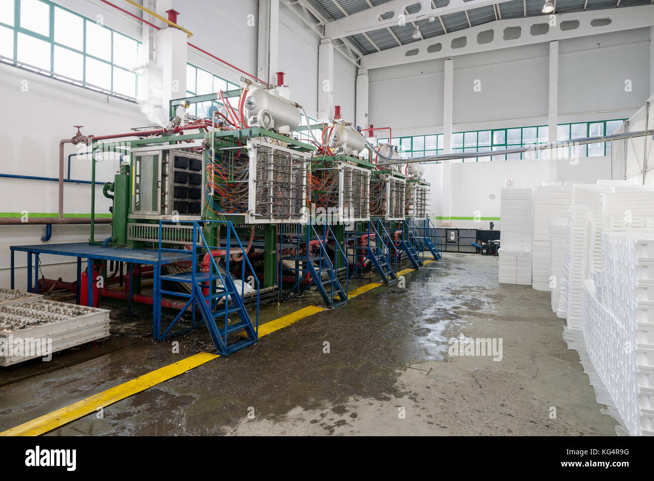 an industrial workshop for the production of styrofoam shapes for ...