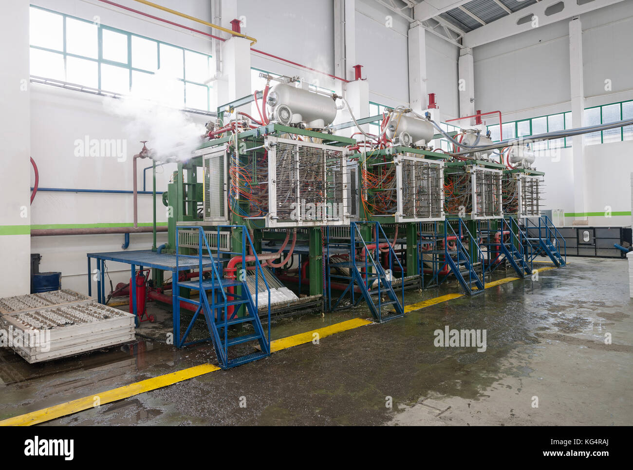 an industrial workshop for the production of styrofoam shapes for ...