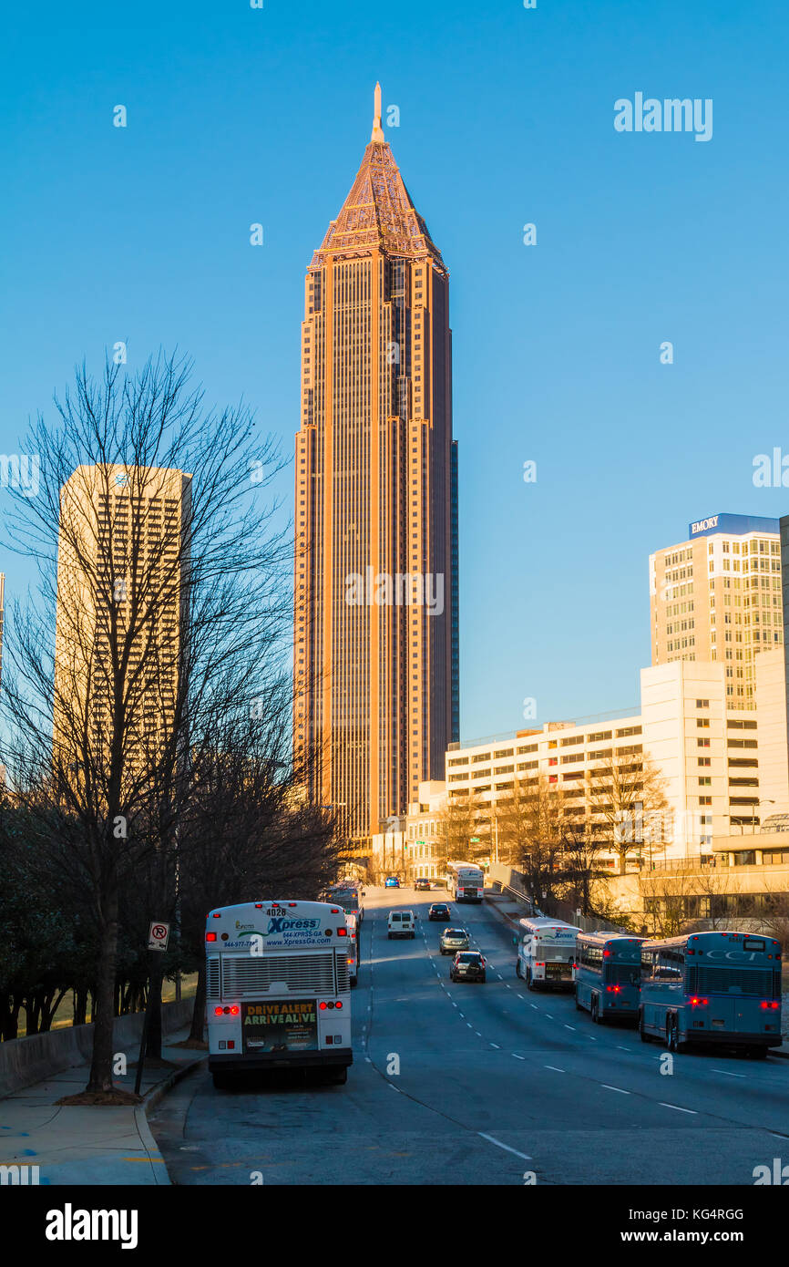 Atlanta, Georgia, USA - December 29, 2016: View of skyscrapers of ...