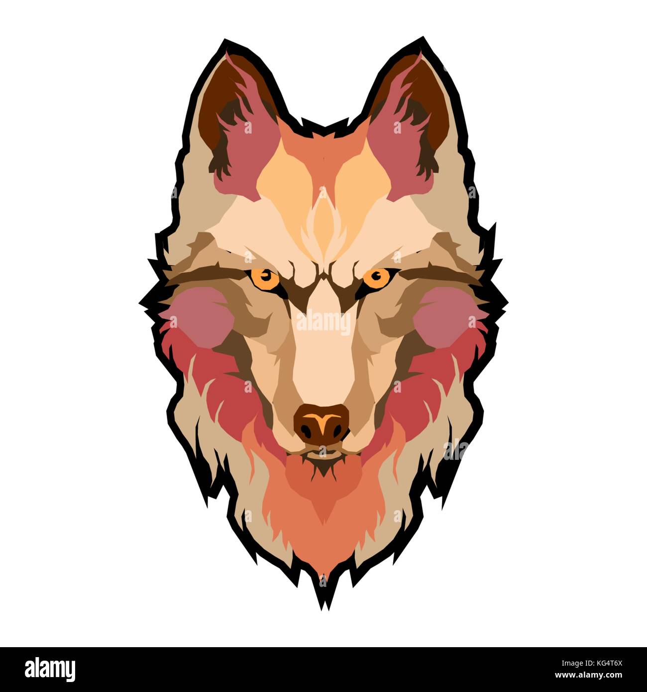 wolfs head low poly geometric polygonal flat design style logo element ...