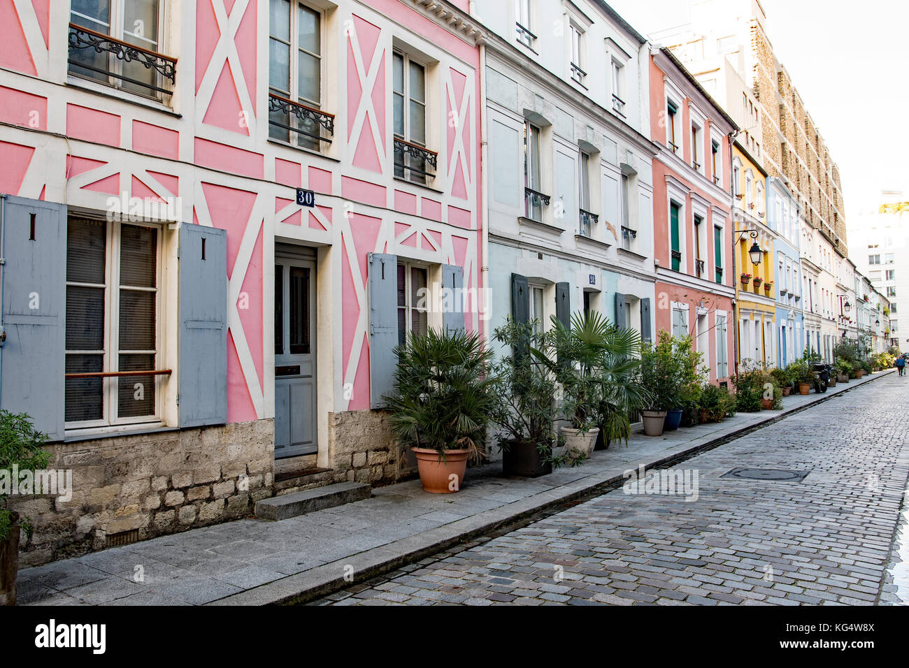 Colorful street in Paris Stock Photo - Alamy