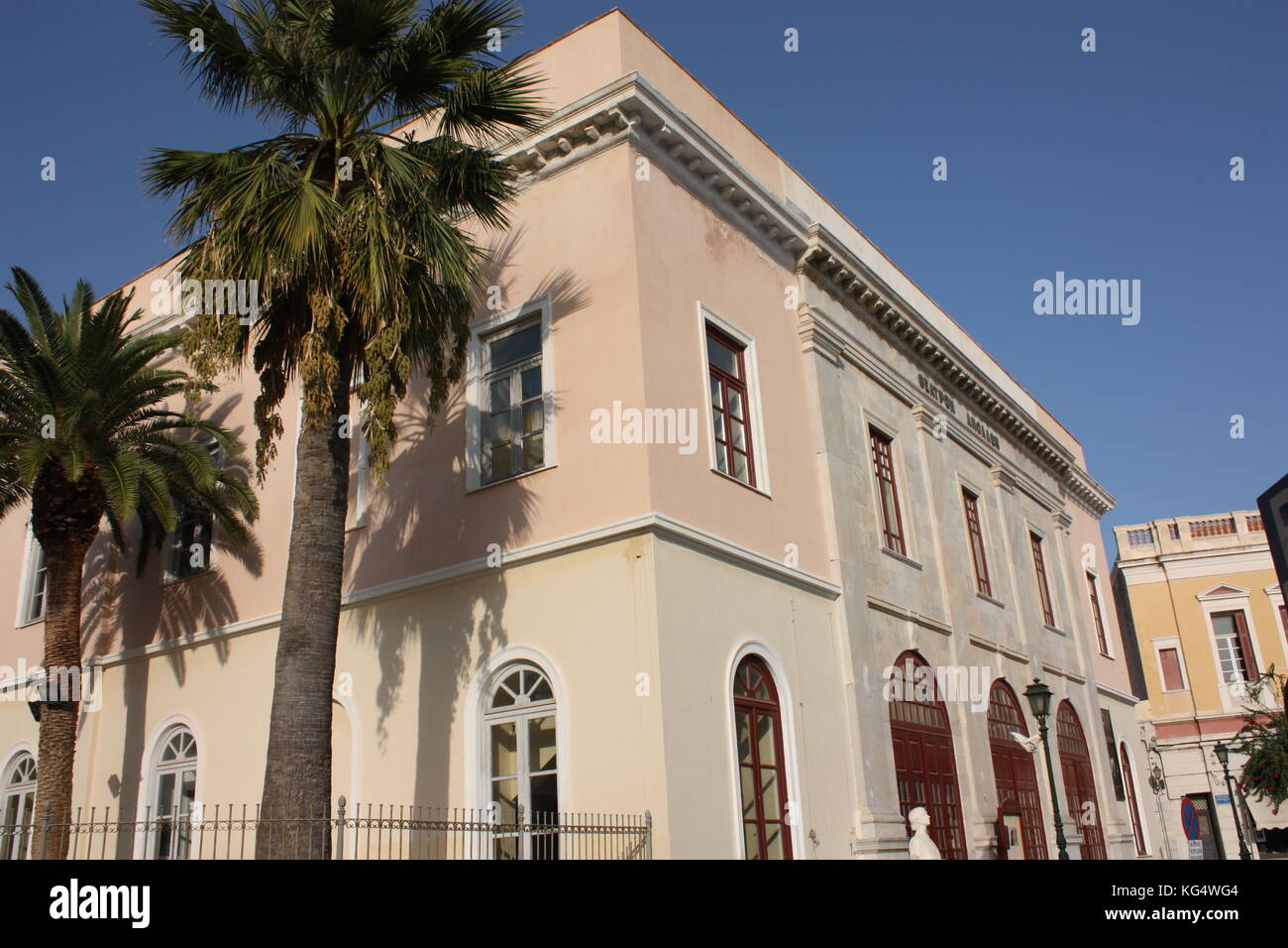 The Apollon Theatre in Ermoupolis, Syros, Cyclades Stock Photo - Alamy