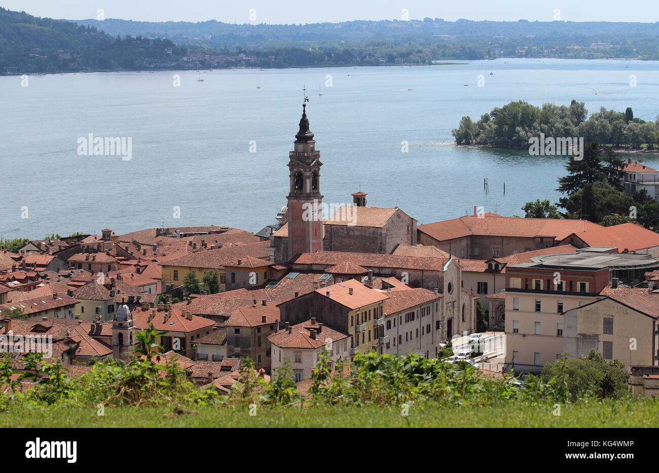 Overview of Arona town on Maggiore Lake, Italy Stock Photo - Alamy