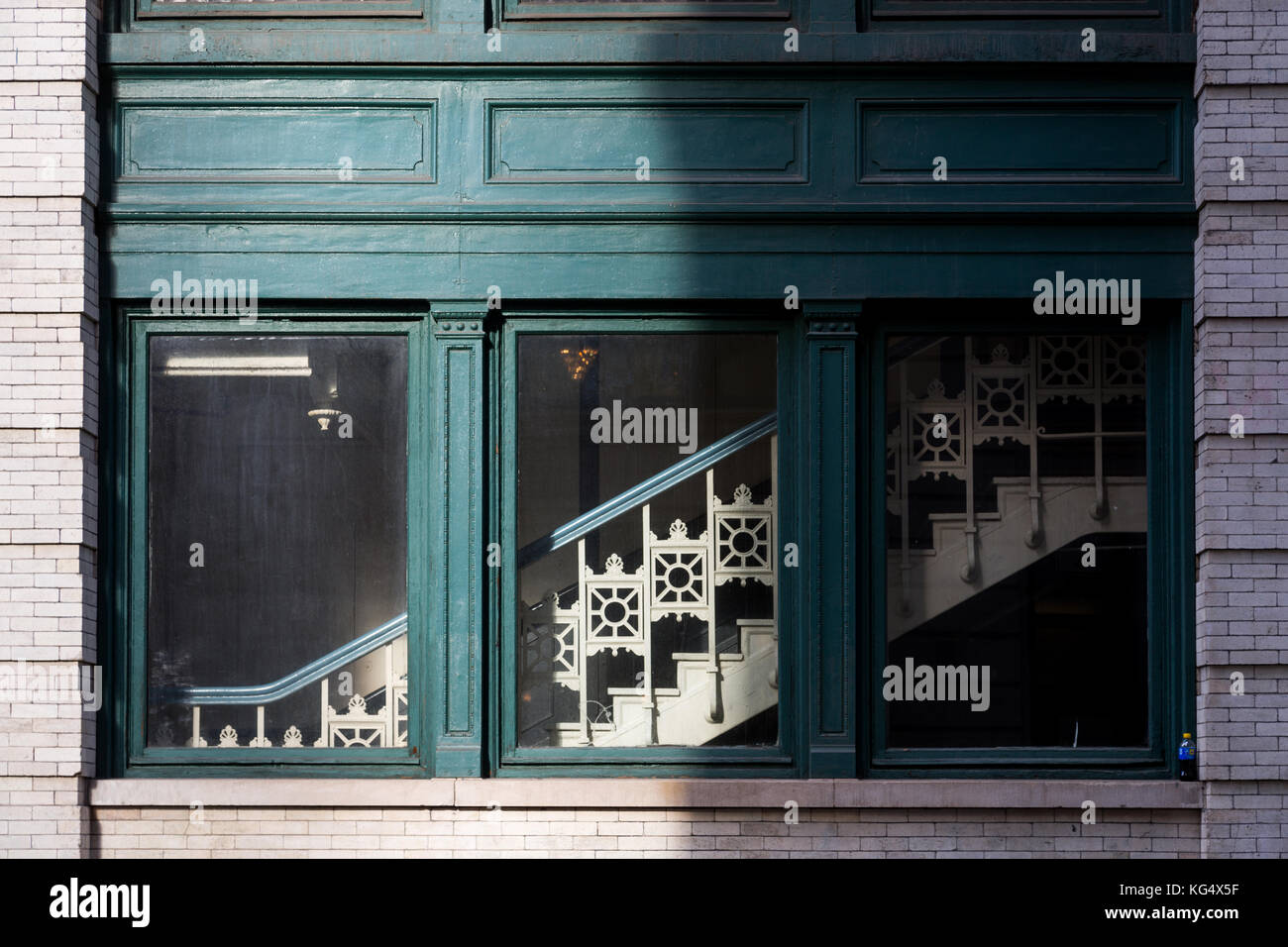 Detail of building window and stairway on 18th street near sixth avenue ...