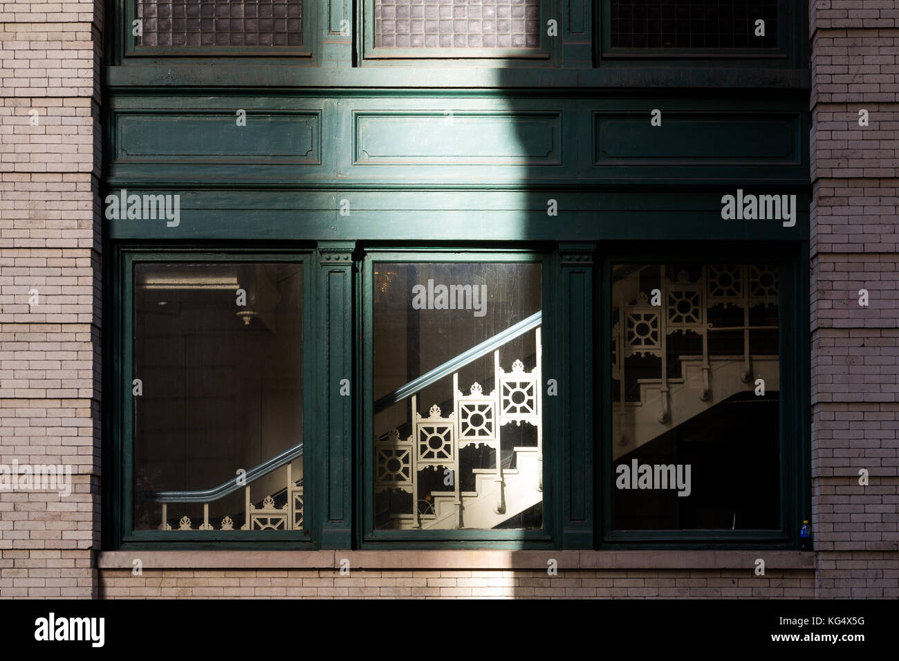Detail of building window and stairway on 18th street near sixth avenue ...