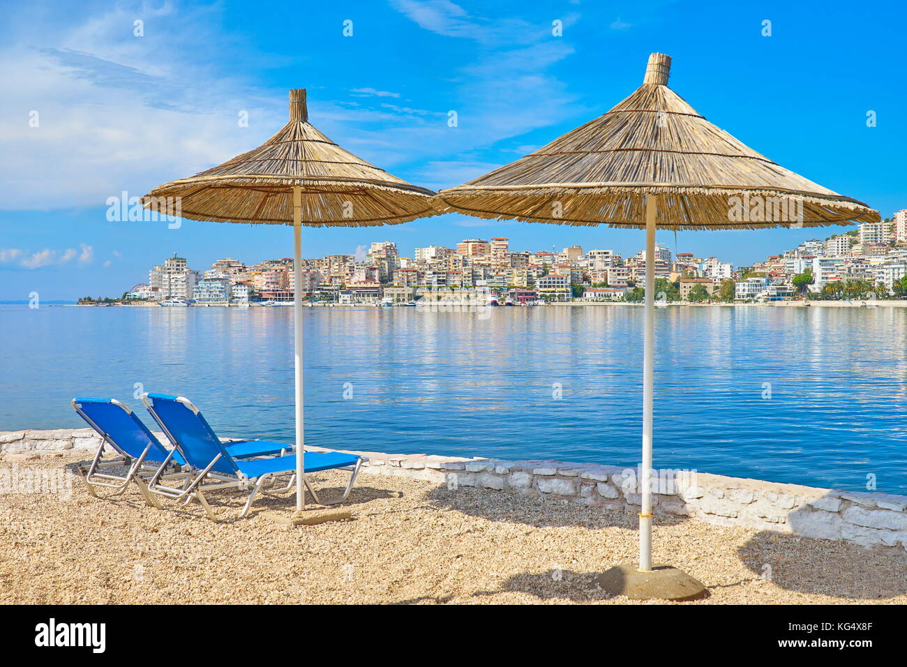 Saranda city beach, Albania Stock Photo - Alamy