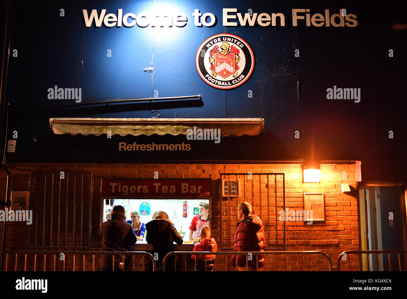 Fans arrive before the Emirates FA Cup, first round match at Ewen ...