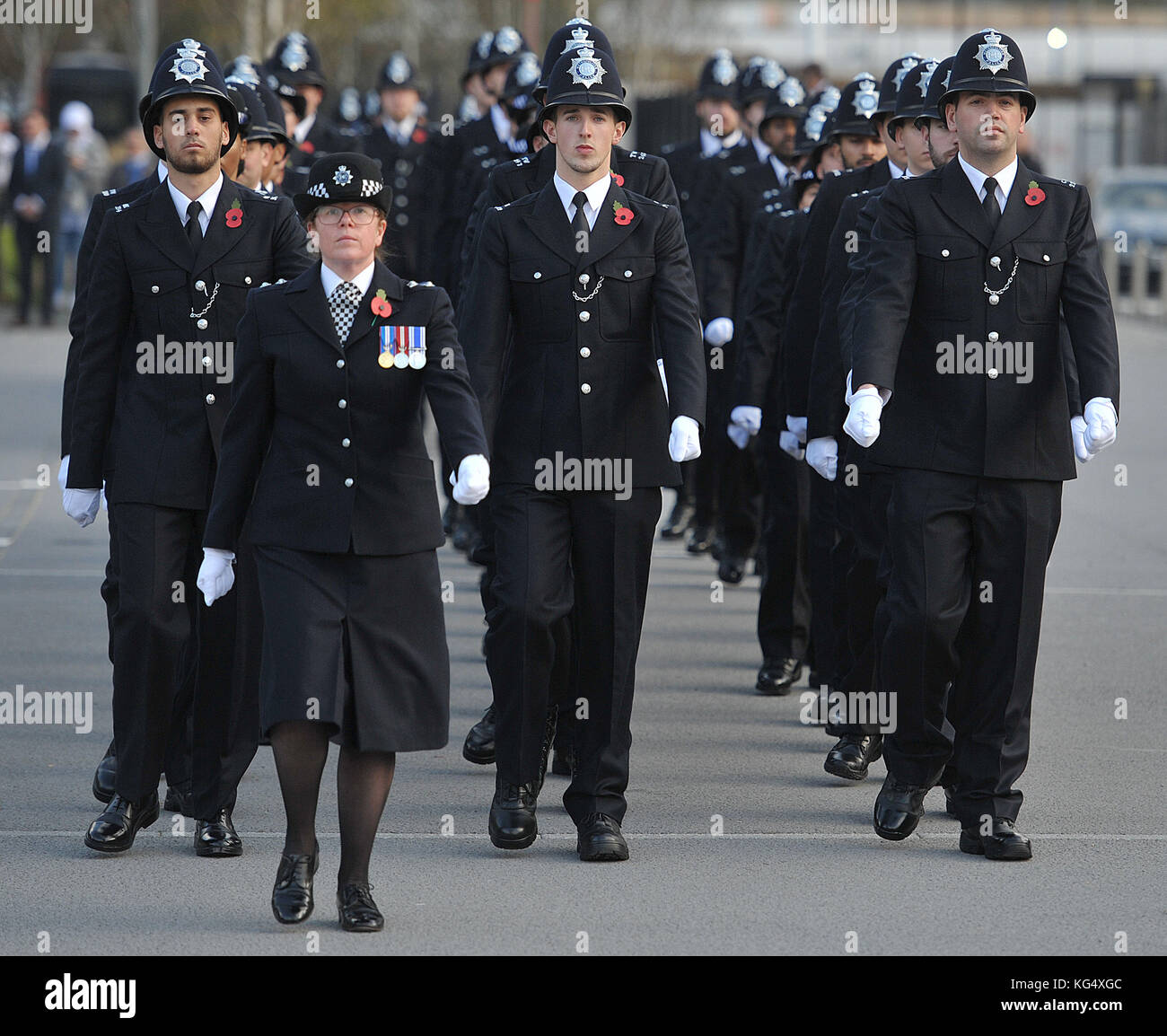 Stock photo of Metropolitan Police recruits marching during a ...