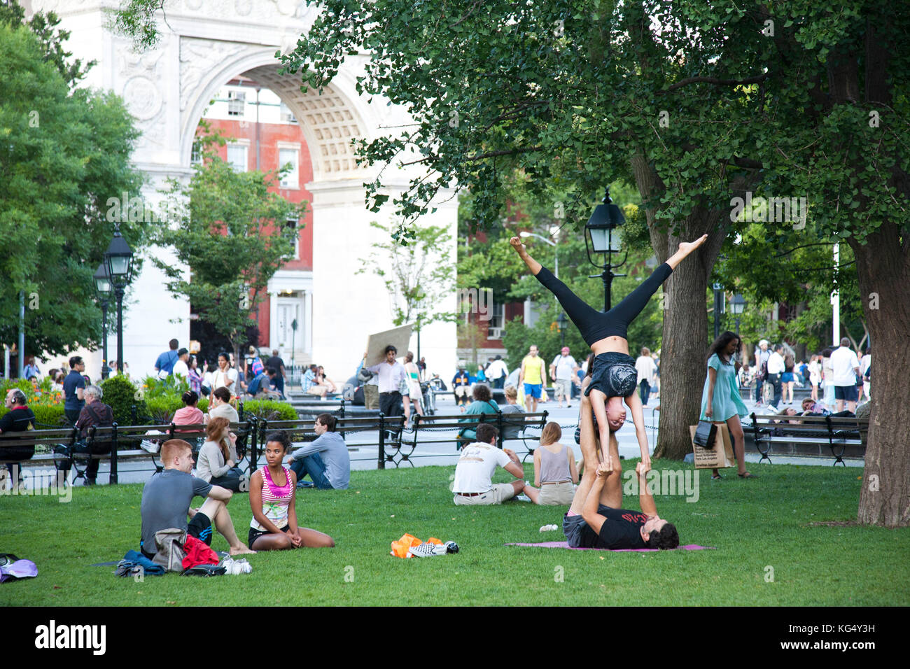 daily life in Washington square, Greenwich village, New York, USA ...