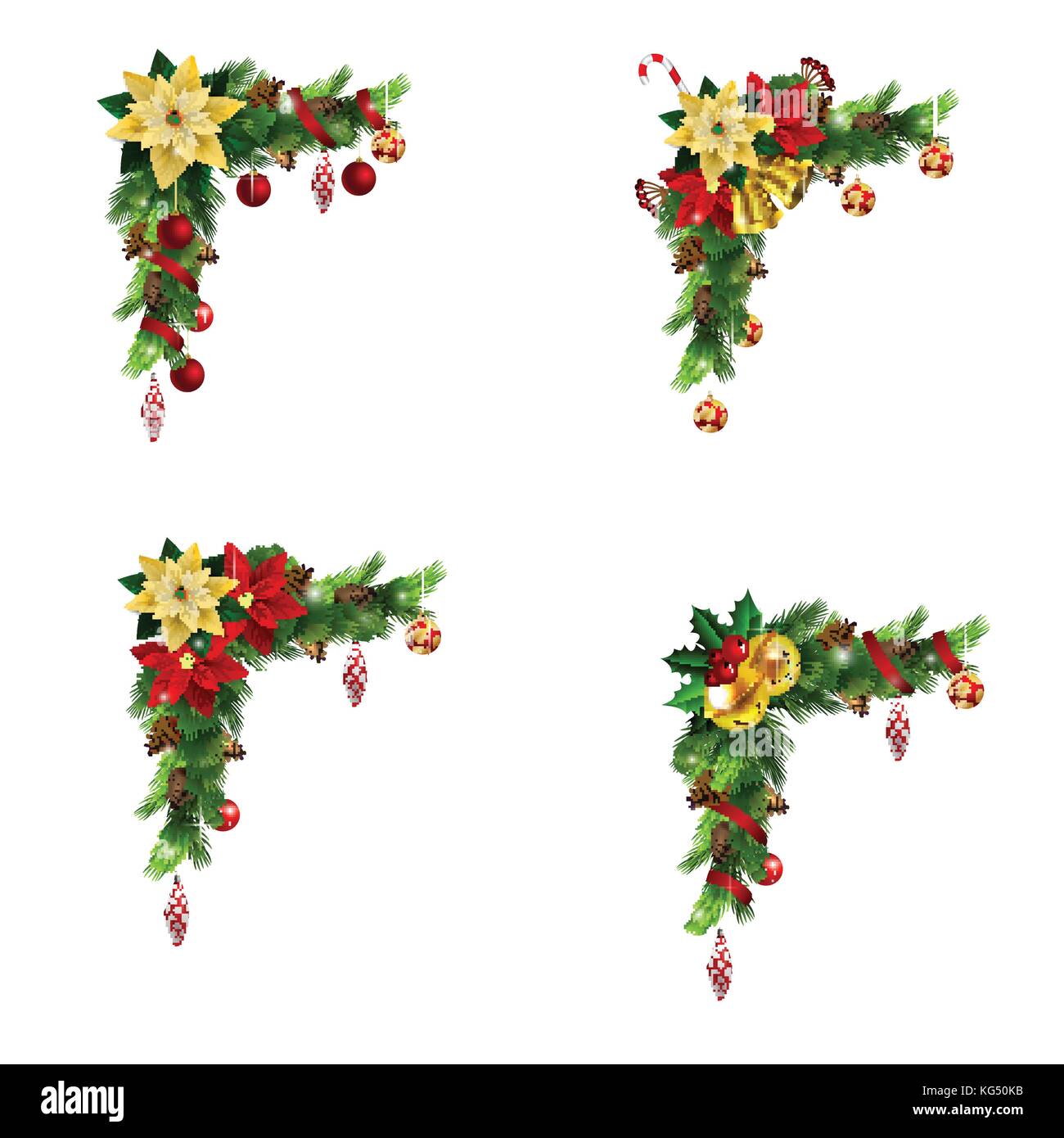 Set of Cristmas corner decorations Stock Vector Image & Art - Alamy
