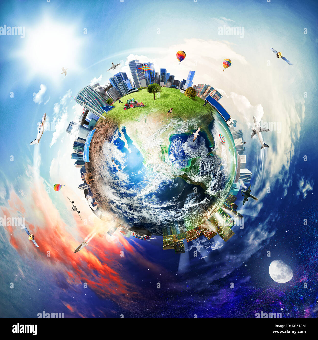 Night sky aeroplane view hi-res stock photography and images - Alamy