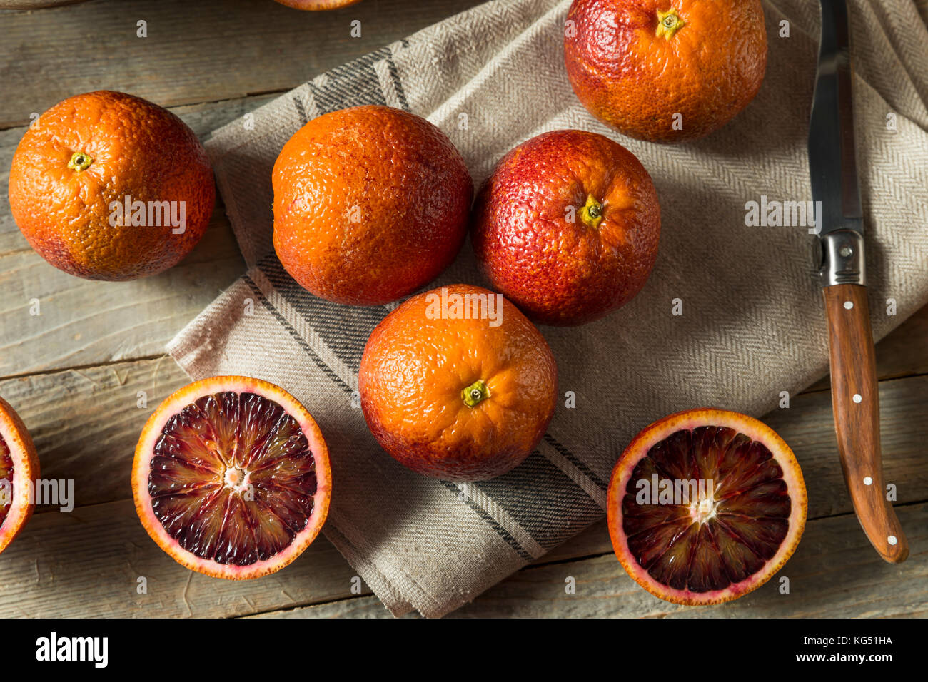 Raw Red Organic Blood Oranges Ready to Eat Stock Photo - Alamy