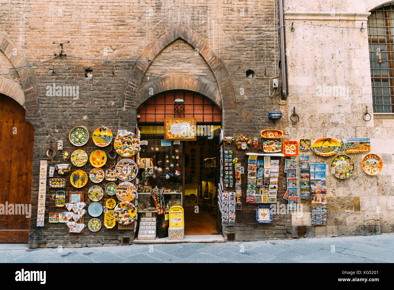 Typical souvenirs in a shop in Siena, Tuscany, Italy Stock Photo - Alamy