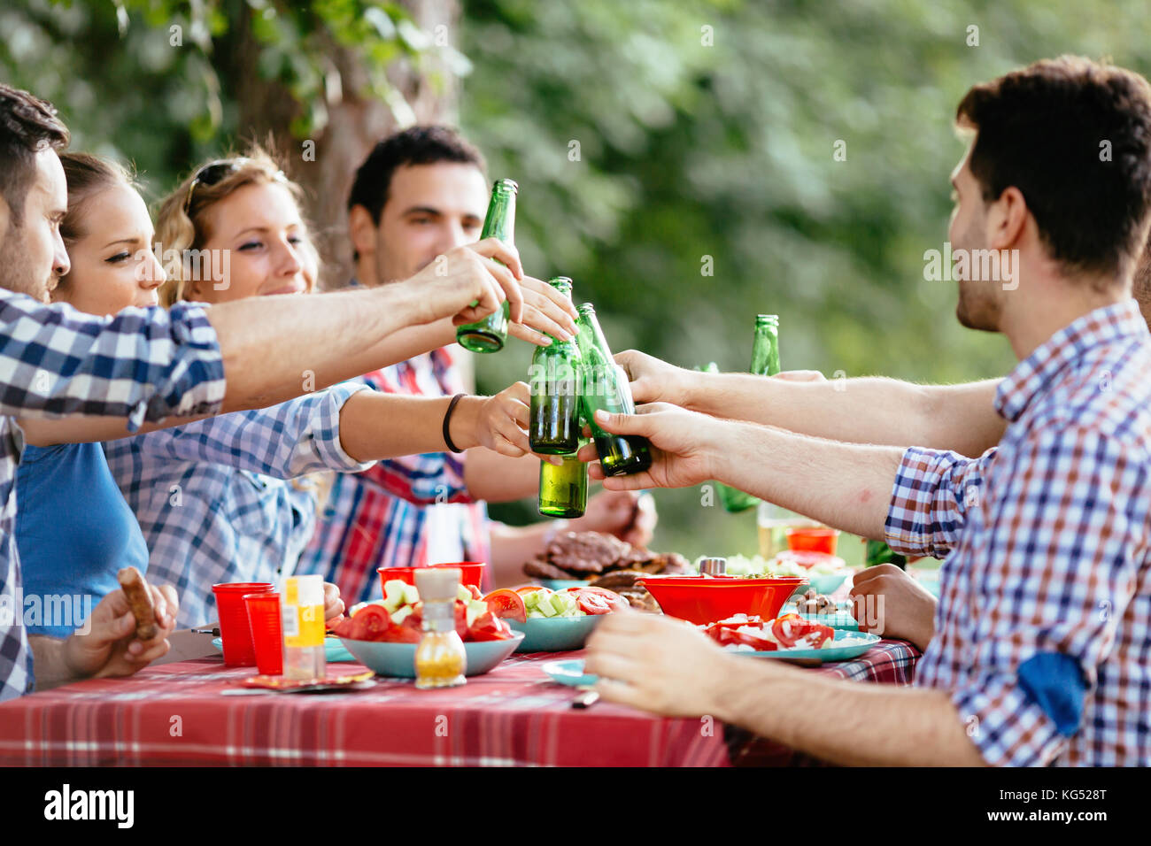 Young people in nature having fun Stock Photo - Alamy