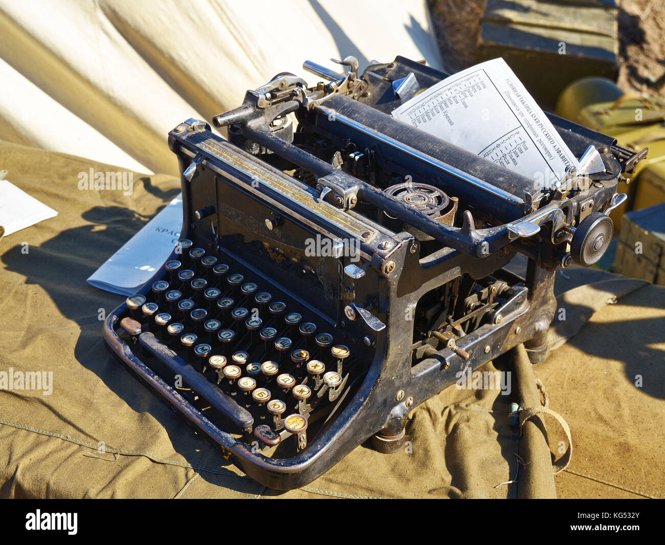 old military machine for printing test of various documents Stock Photo ...
