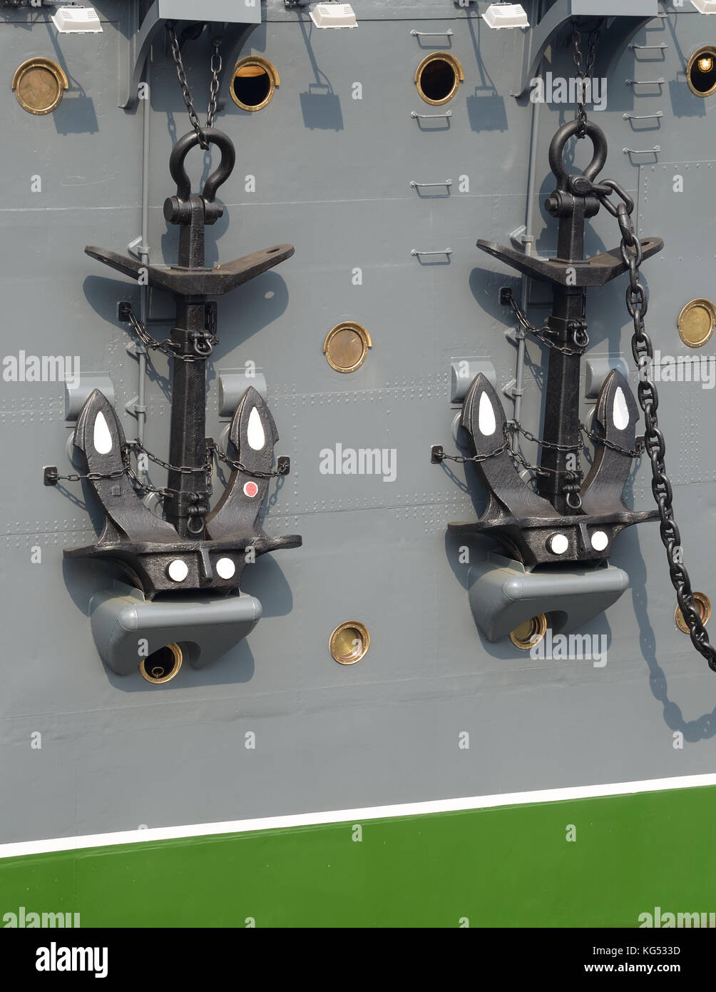 The anchor to the ship is heavy,that would keep the ship in place Stock ...