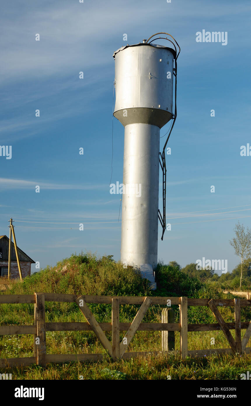 Water tower in a field on the outskirts of the village Stock Photo - Alamy