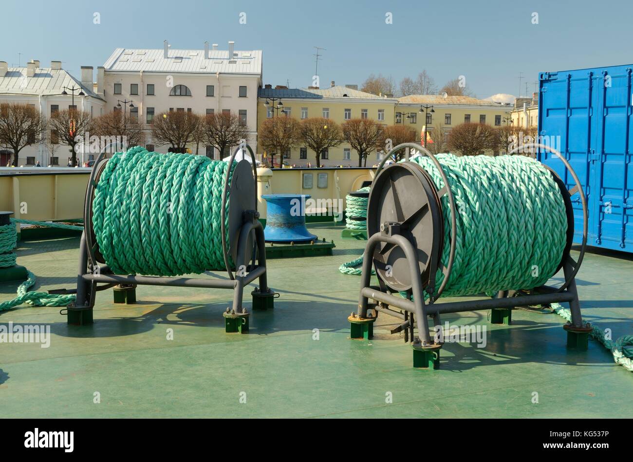 Ropes on ships are part in the work of the ship Stock Photo - Alamy