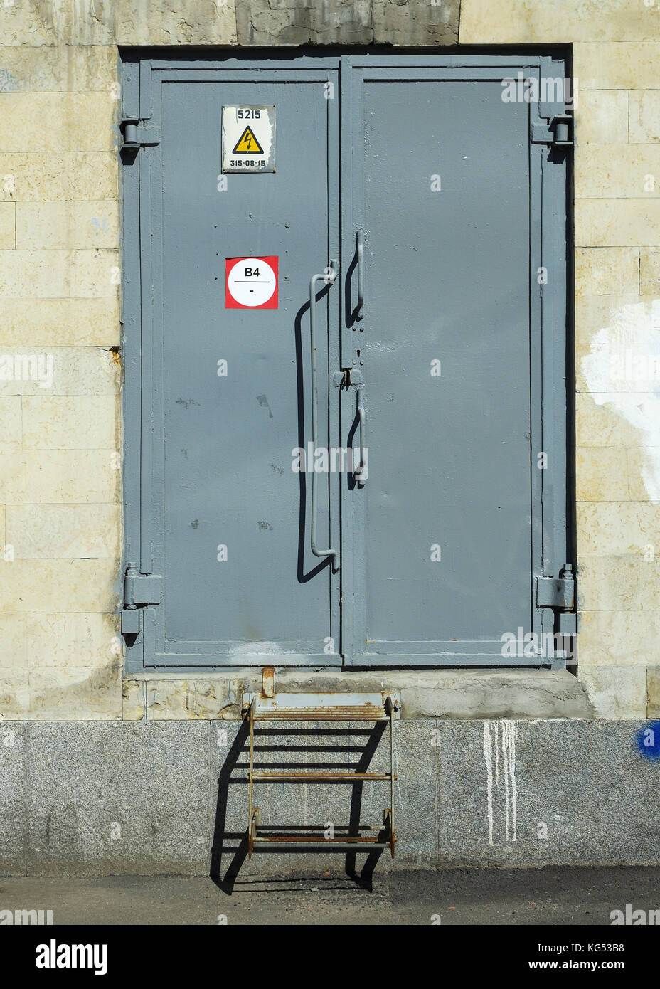 The iron door into the building from the electrical substation Stock ...