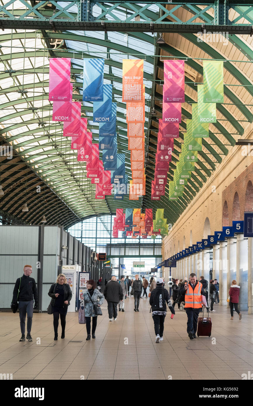 Hull Station during Hull UK city of culture 2017, England,UK Stock ...