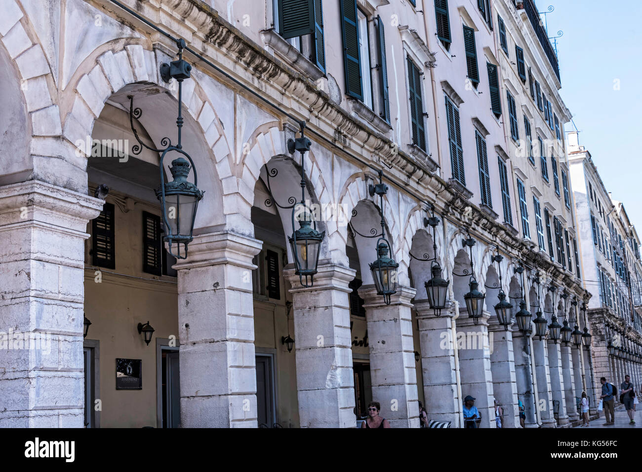 The Liston is an arched stone colonnade in front of the Spianada. It is ...