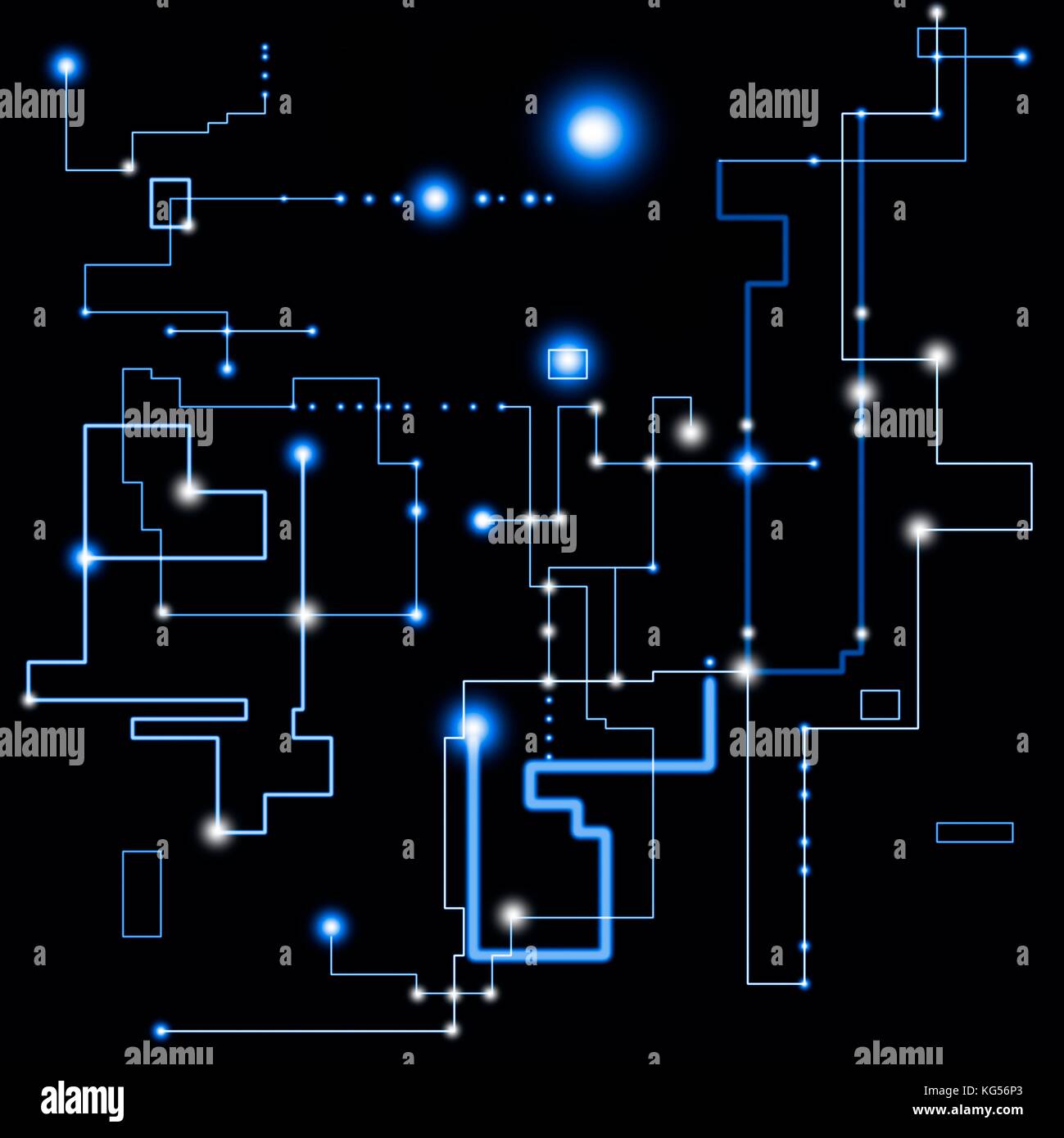 Connecting blue lines, illustration Stock Photo - Alamy