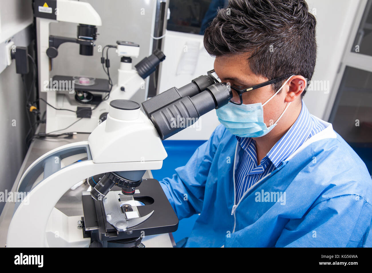 Microscope Slide Microbiology Hand High Resolution Stock Photography ...