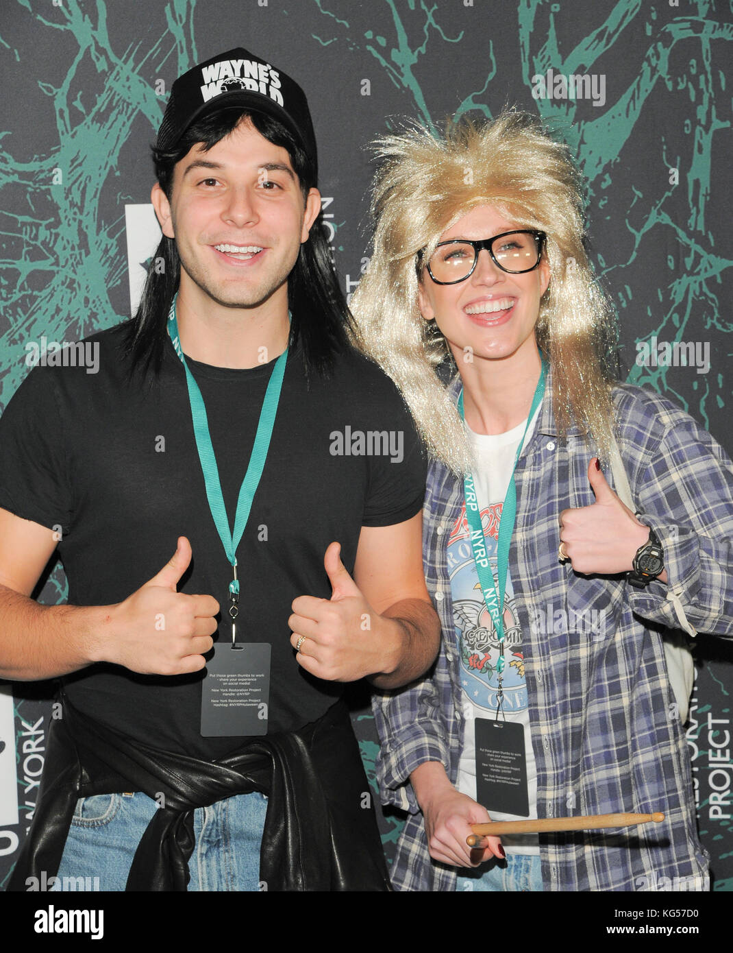 New York, NY - October 30, 2017: Skyle Astin & Anna Camp attend Bette ...