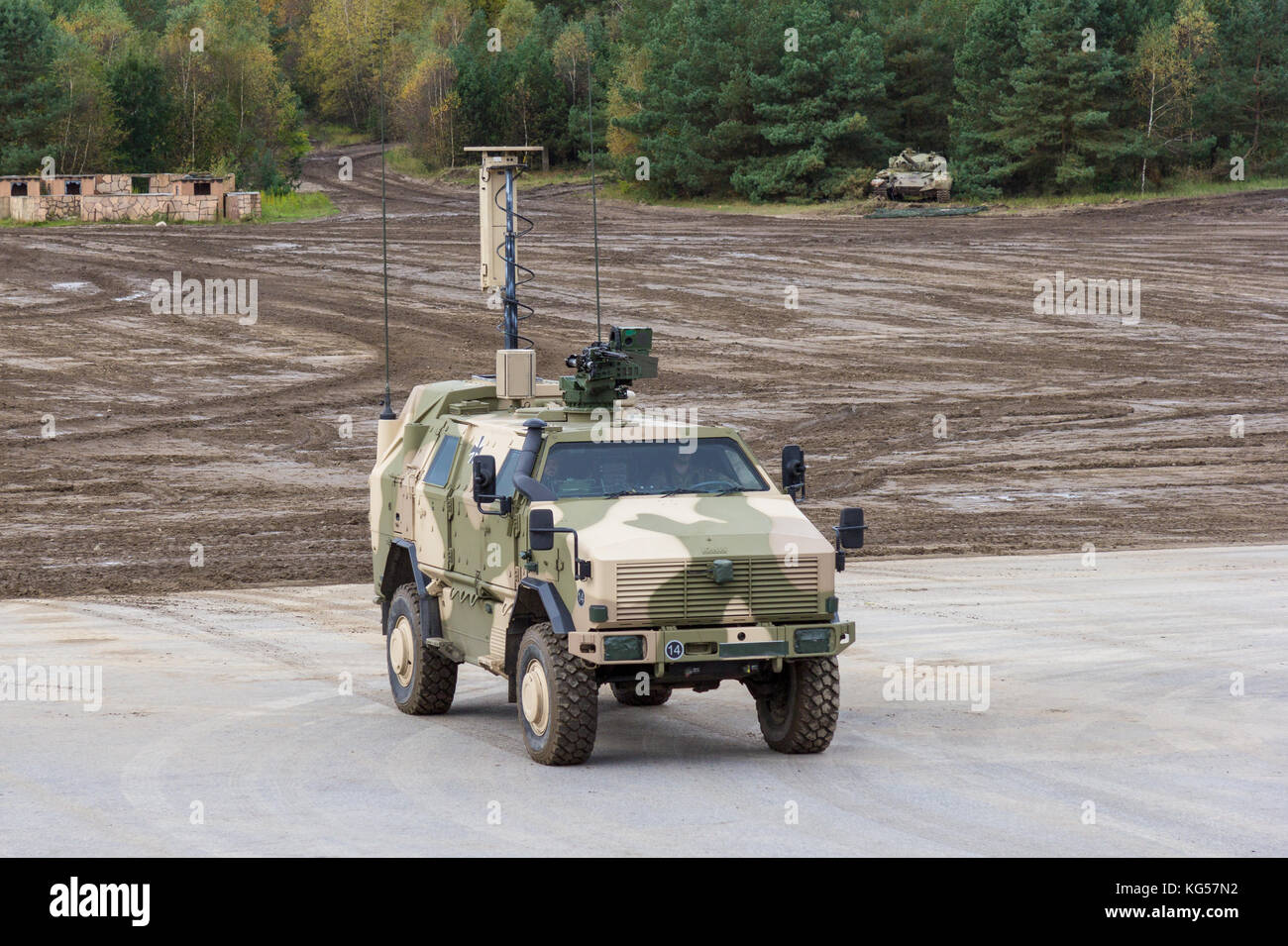 MUNSTER / GERMANY - OCTOBER 9, 2017: German ATF Dingo, stands on a ...