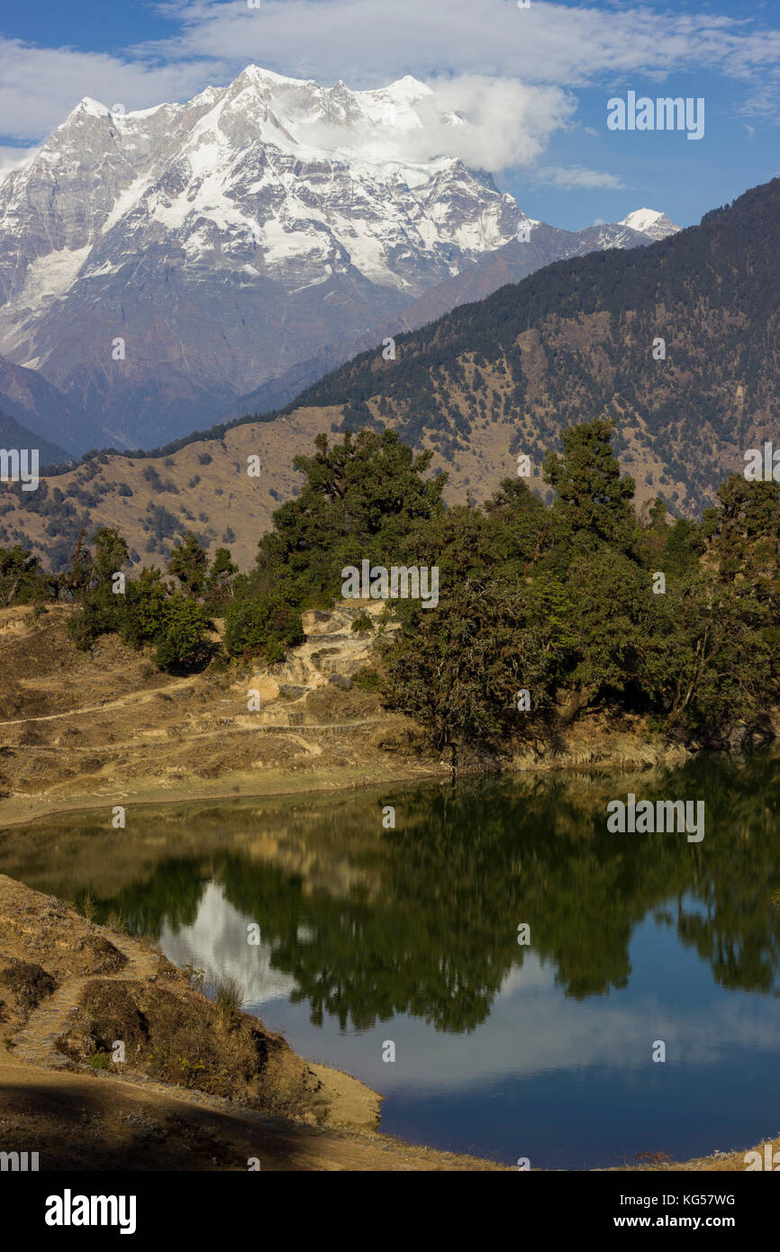 Deoria Tal is a lake located about 3 km on an uphill trek from the ...