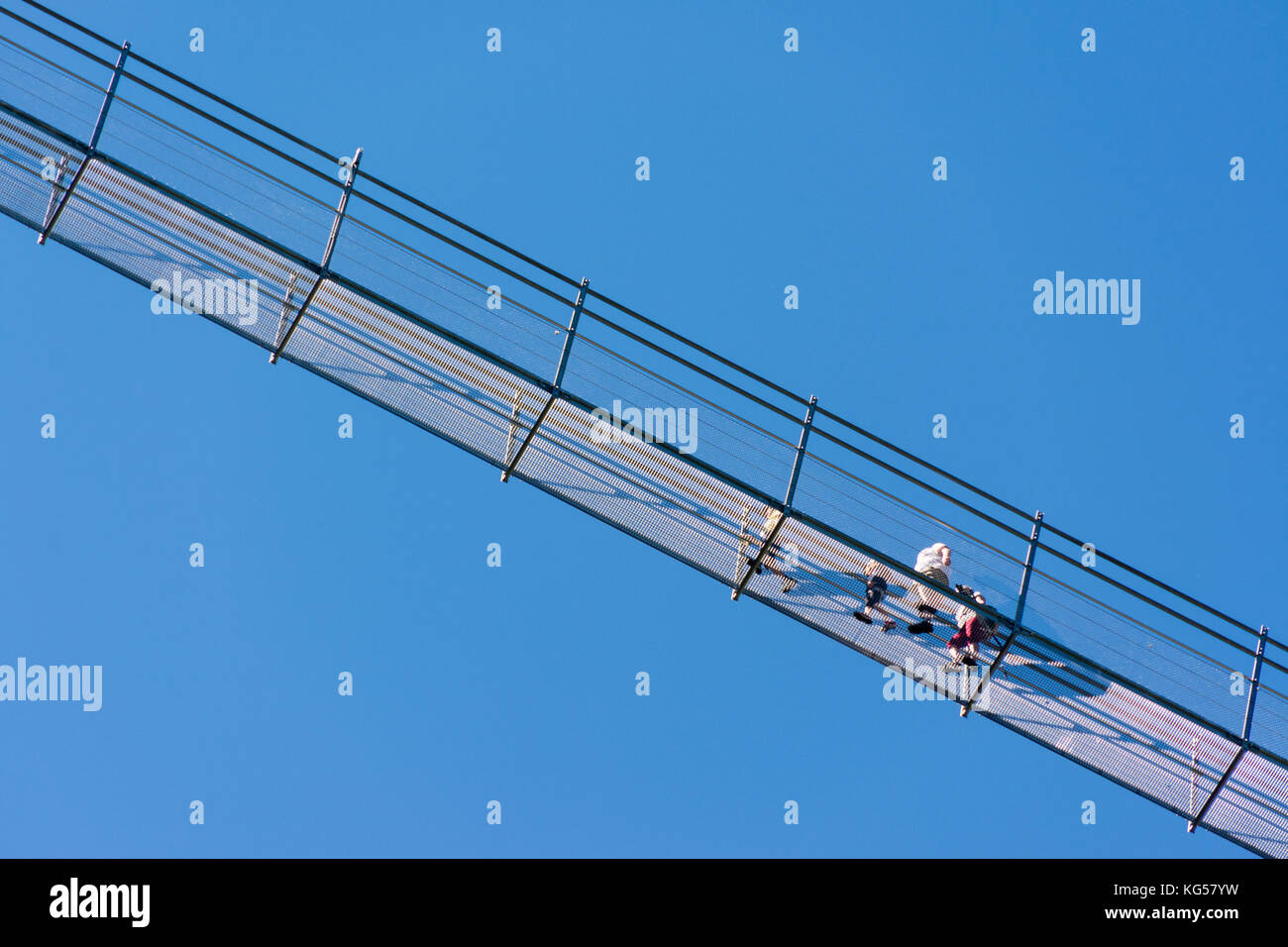 The tibetan pedestrian suspension bridge called Highline 179 in Reutte ...