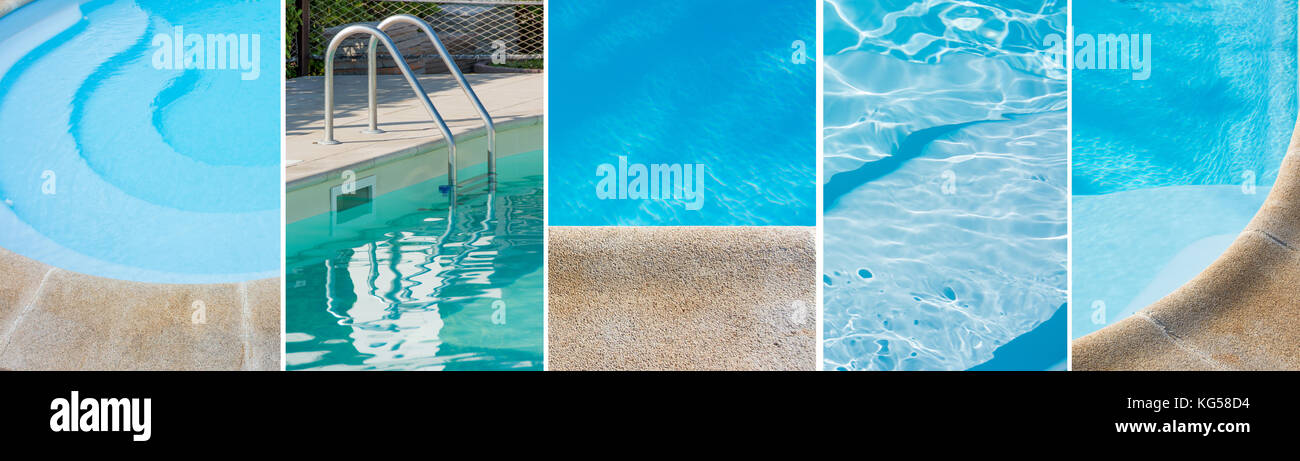 Banner with some swimming pools for background Stock Photo - Alamy