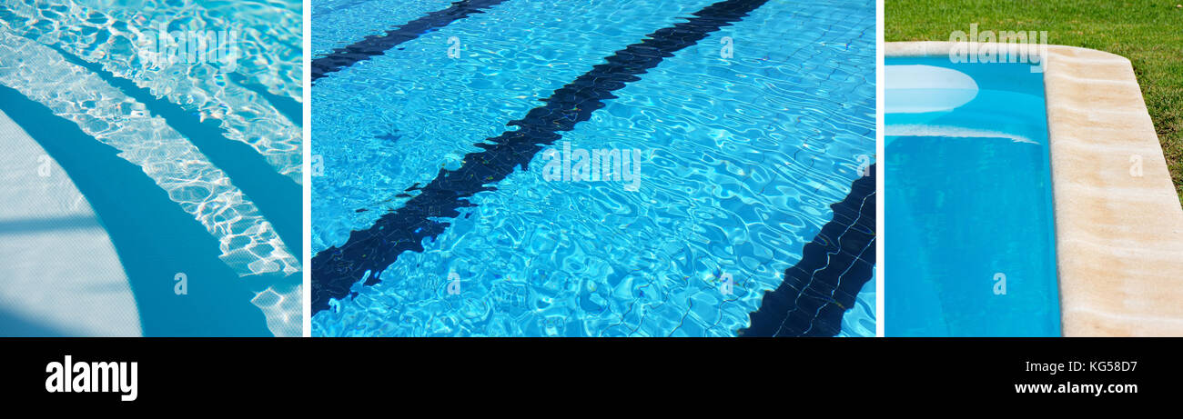 Banner with some swimming pools for background Stock Photo - Alamy