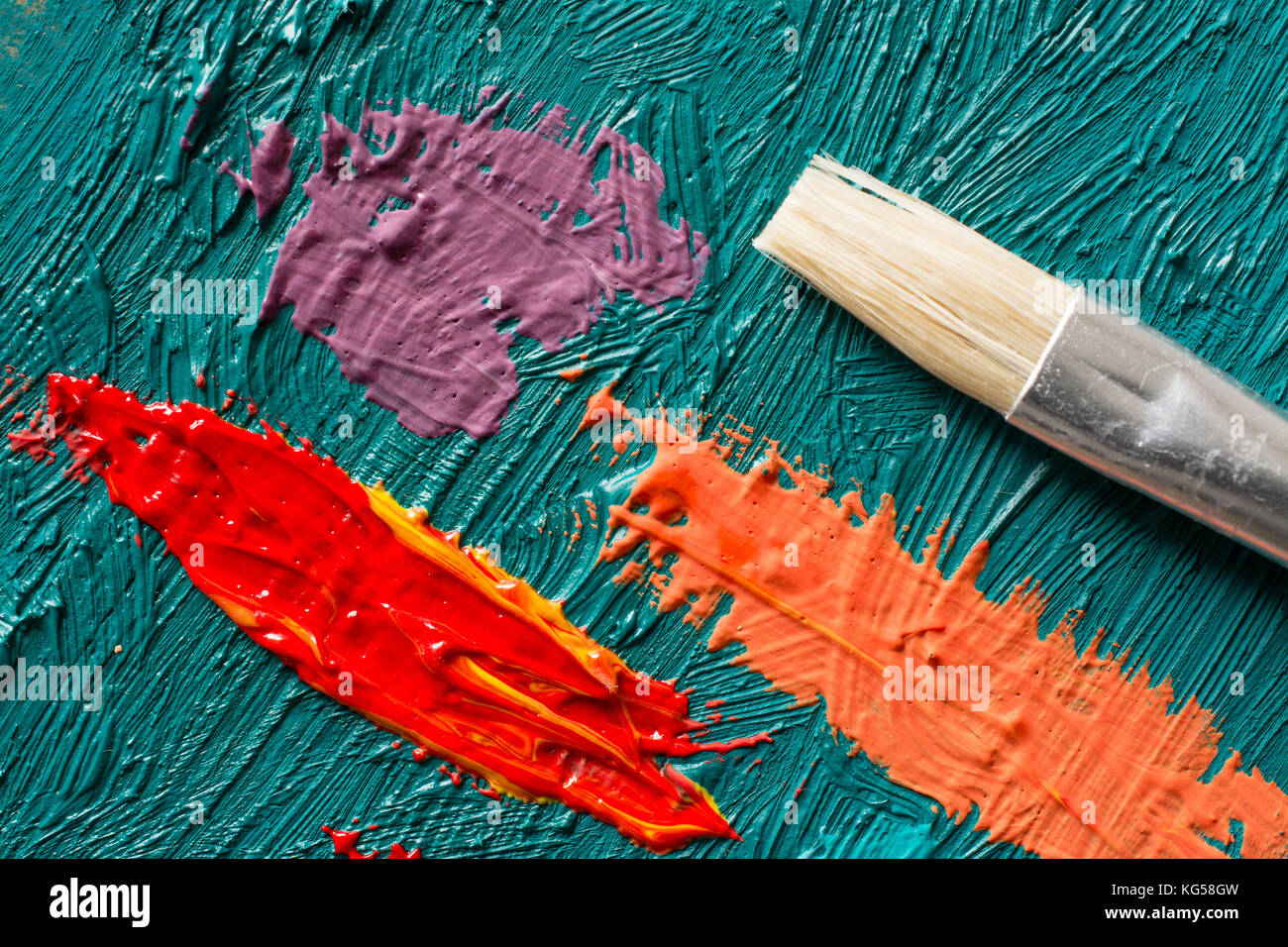 Abstract painting background with paintbrush. Wallpaper for a painter ...