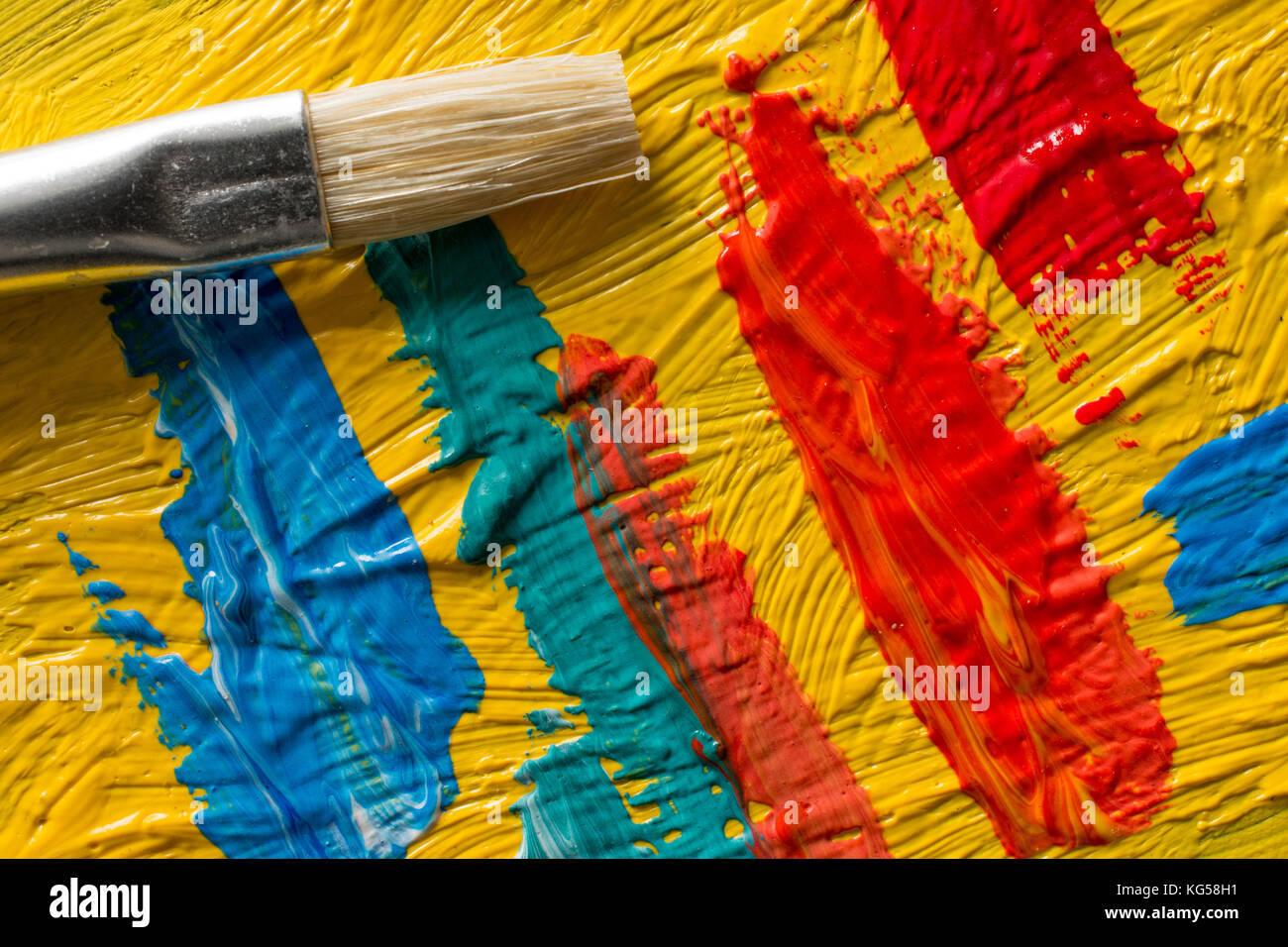 Abstract painting background with paintbrush. Wallpaper for a painter ...