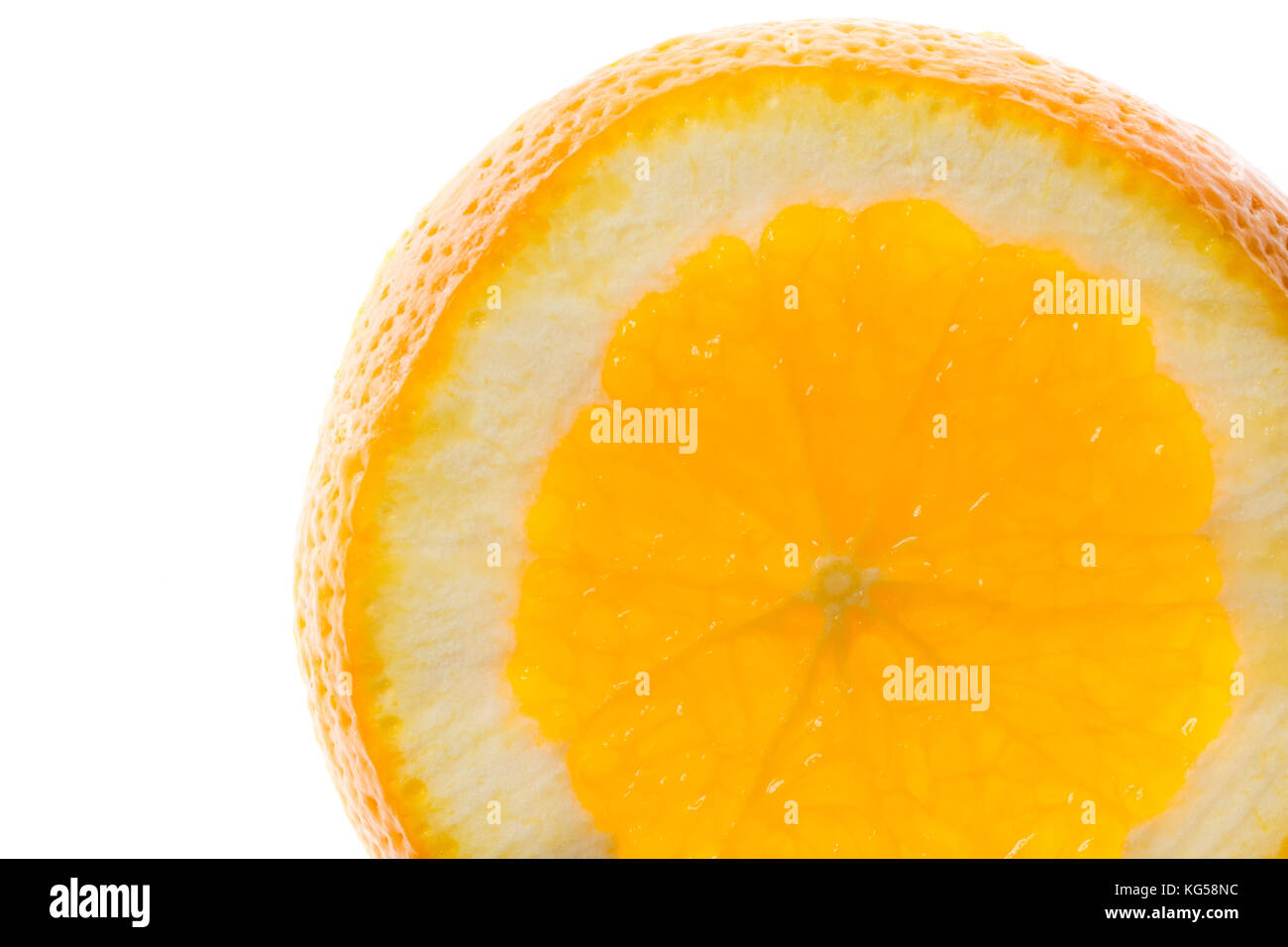 a slice of orange view in backlight Stock Photo - Alamy