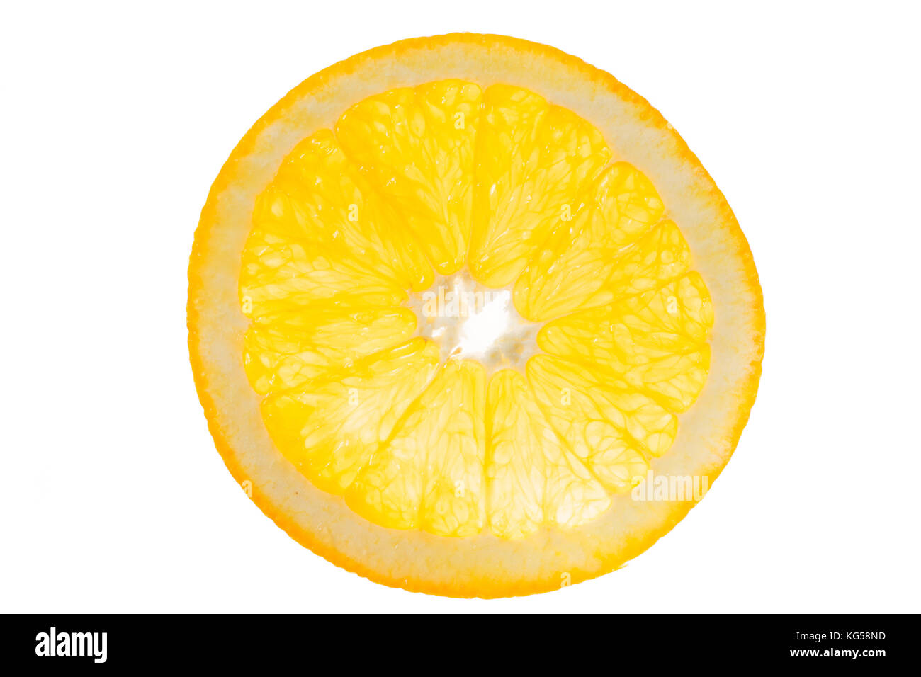 a slice of orange view in backlight Stock Photo - Alamy