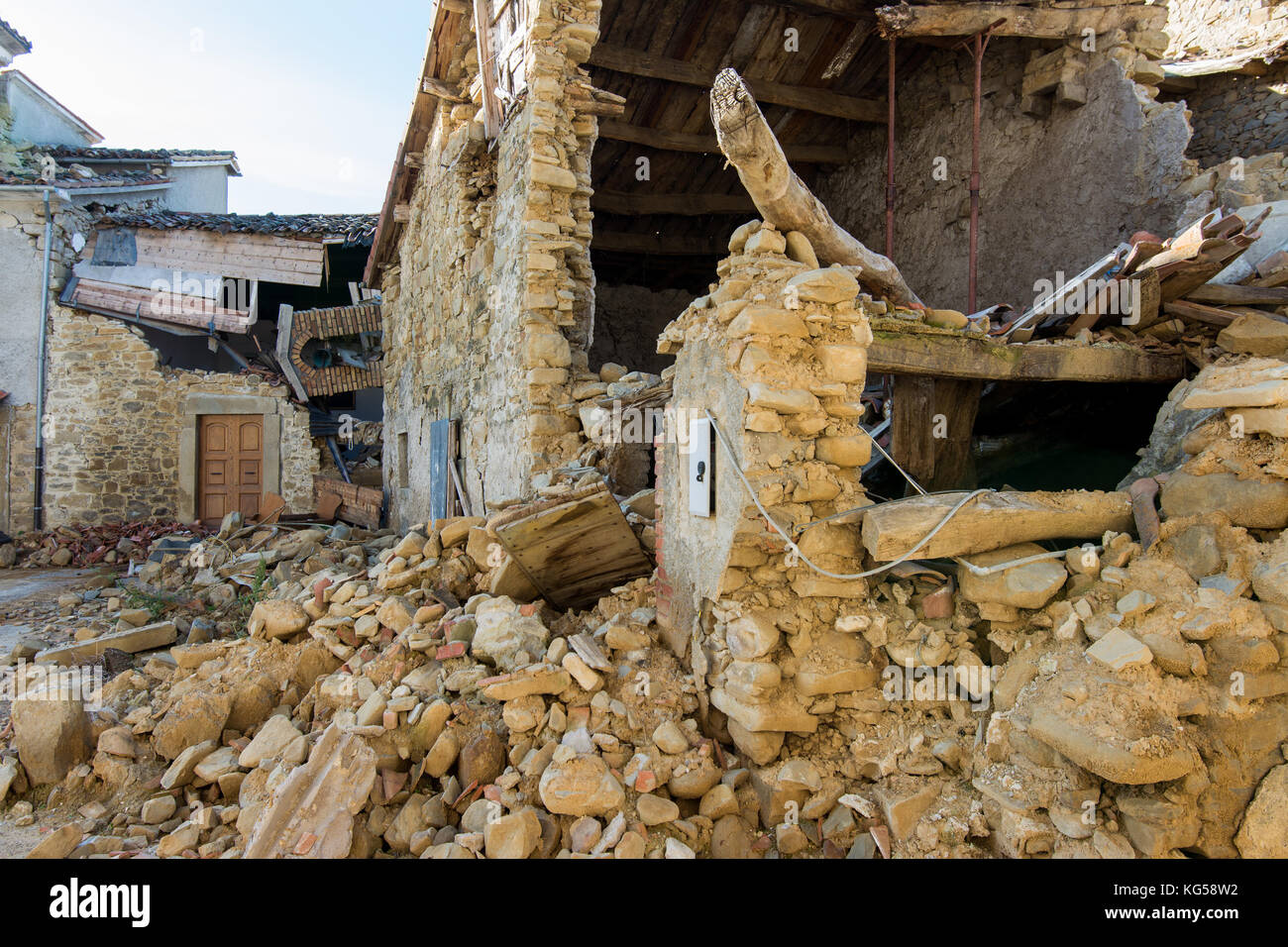City destroyed by an earthquake Stock Photo - Alamy