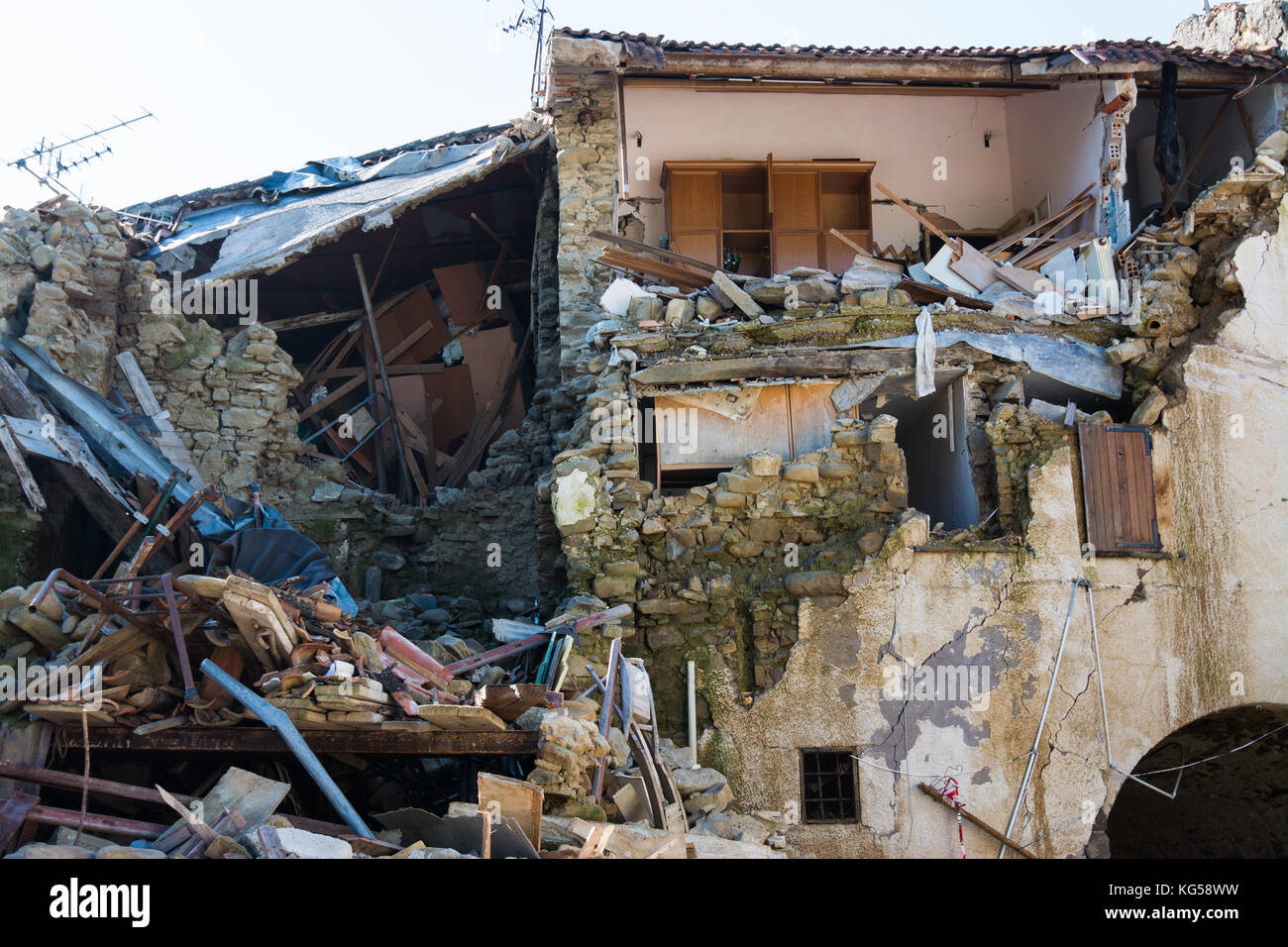 City destroyed by an earthquake Stock Photo - Alamy