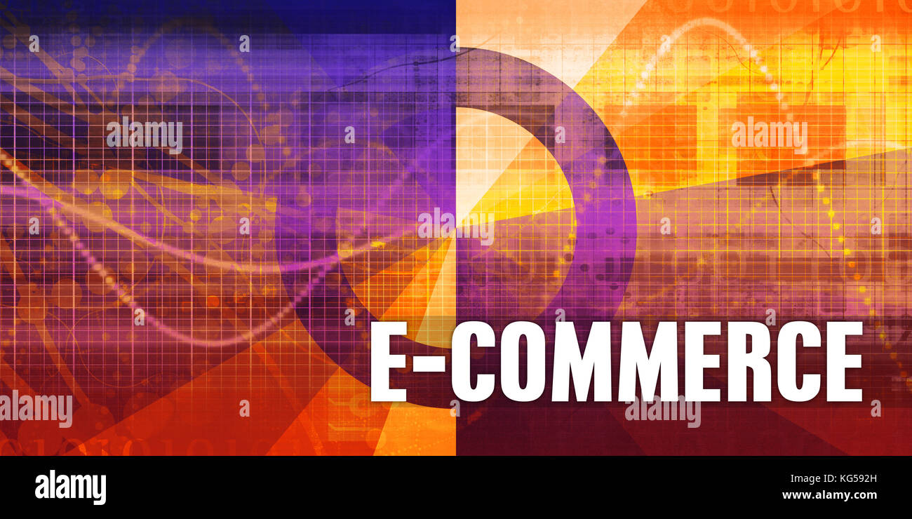 E-commerce Focus Concept on a Futuristic Abstract Background Stock ...