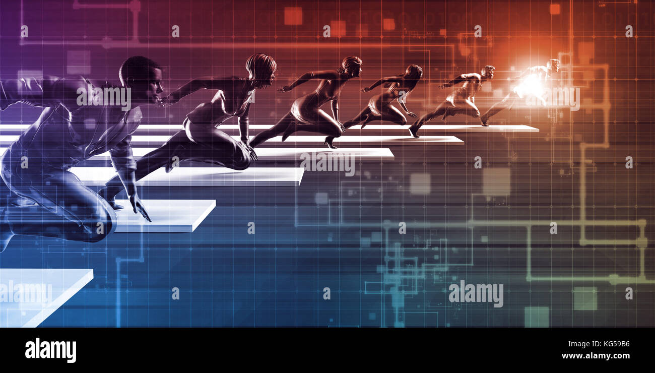 Technology Race and Investment in Research and Development Stock Photo ...