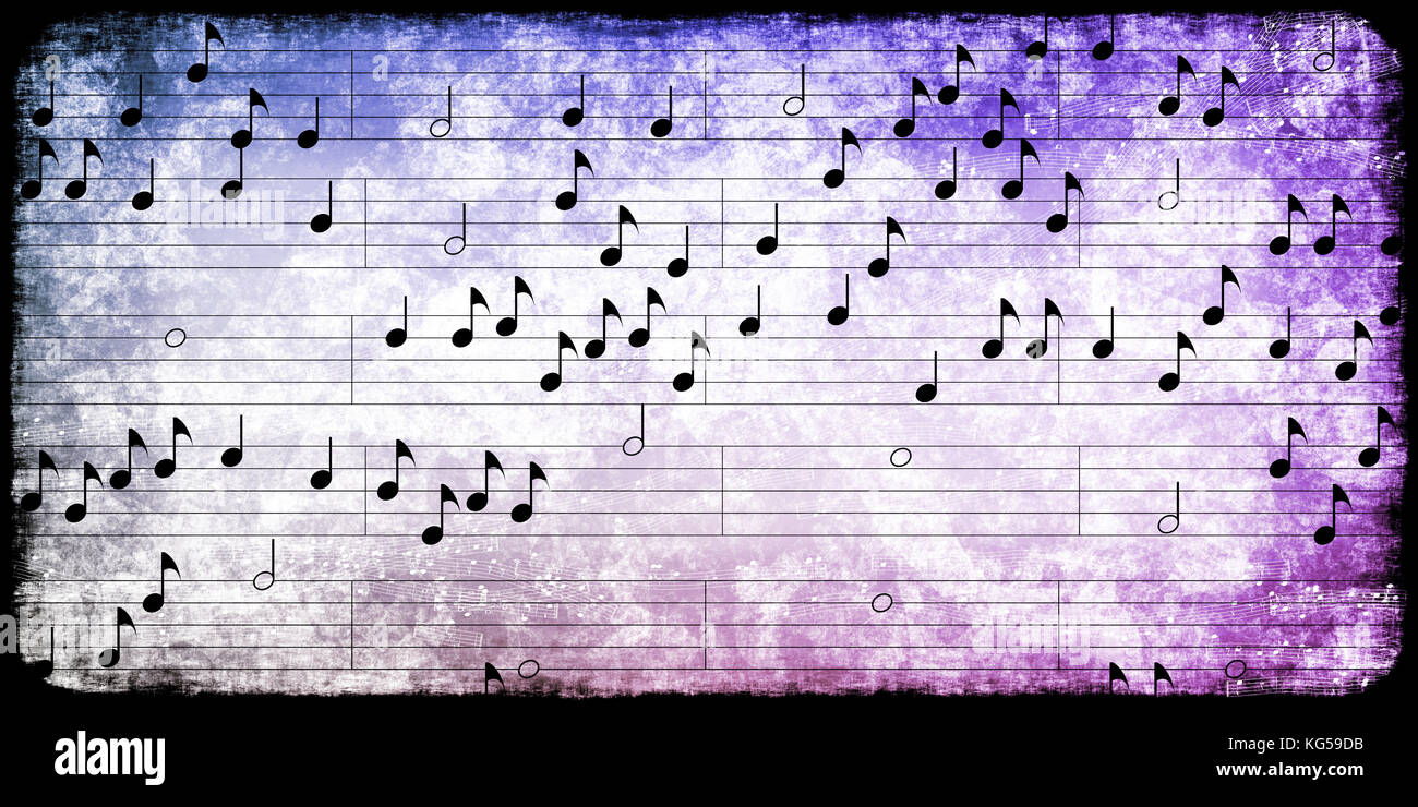 Musical Abstract with Notes on a Music Sheet Stock Photo - Alamy