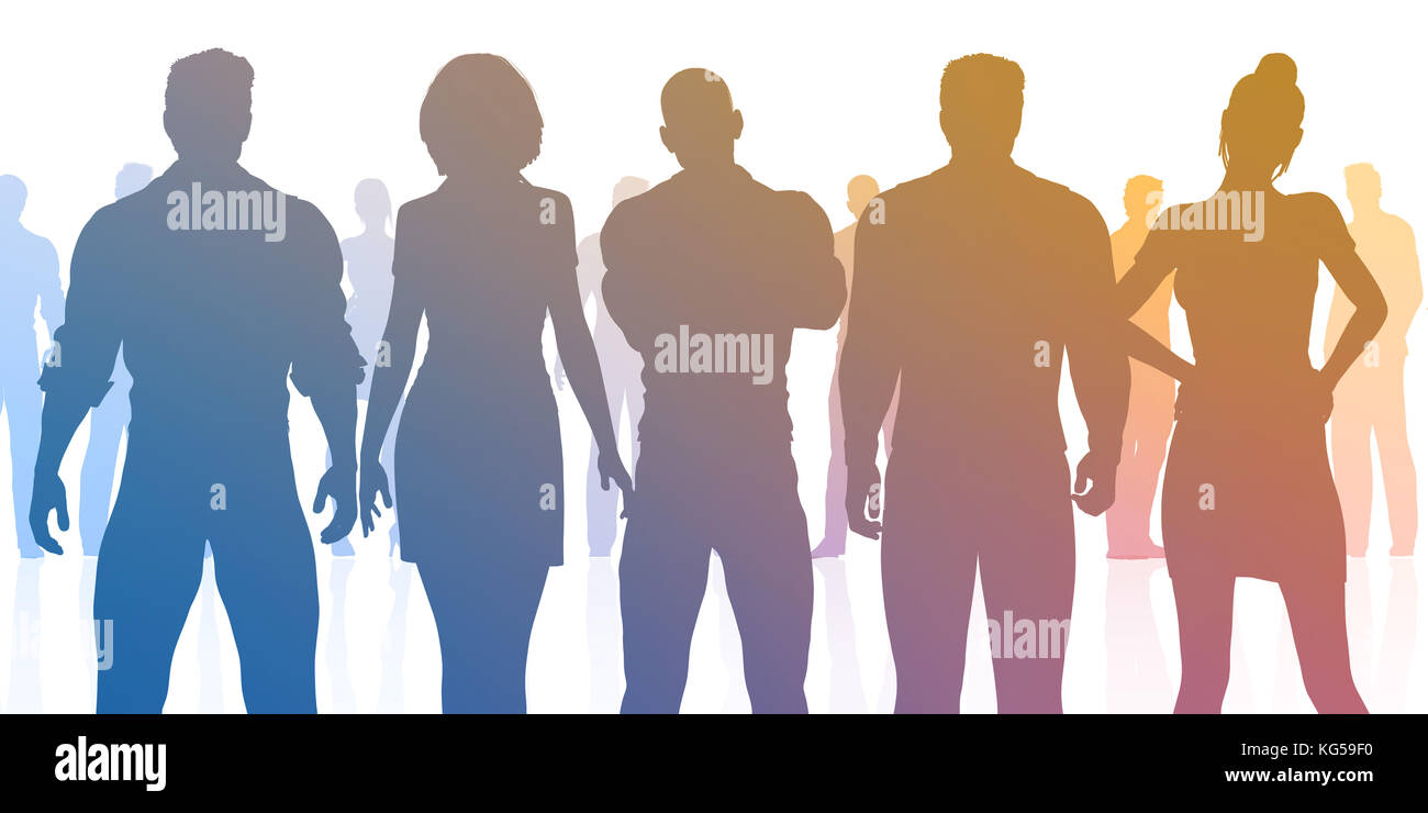 Business Team Standing in a Row Business Concept Stock Photo - Alamy