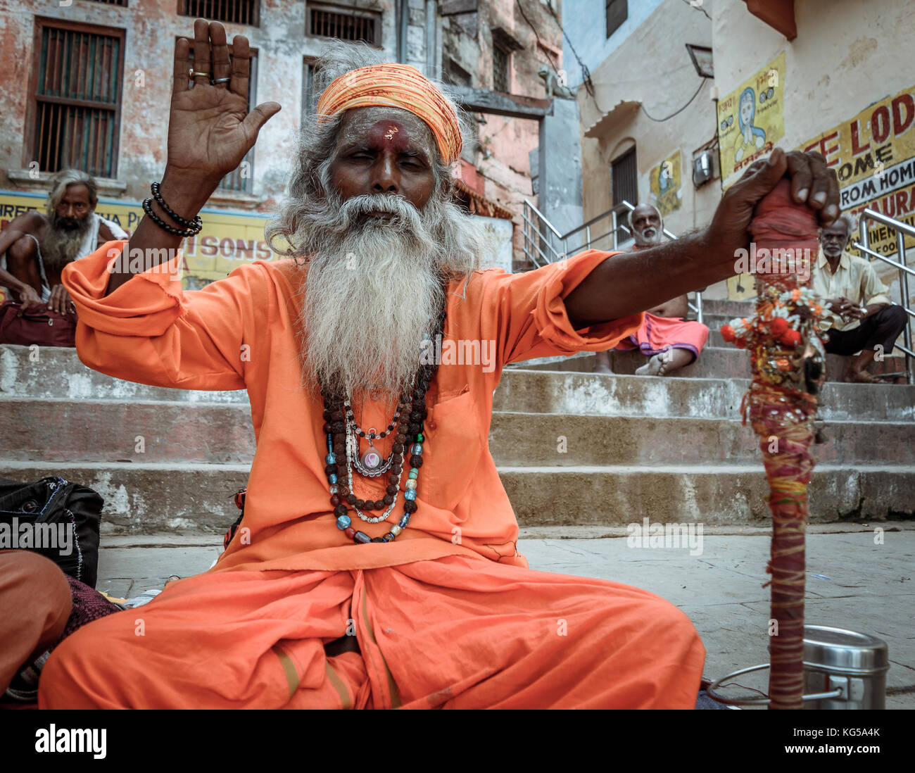 Sadhu face hand hi-res stock photography and images - Alamy
