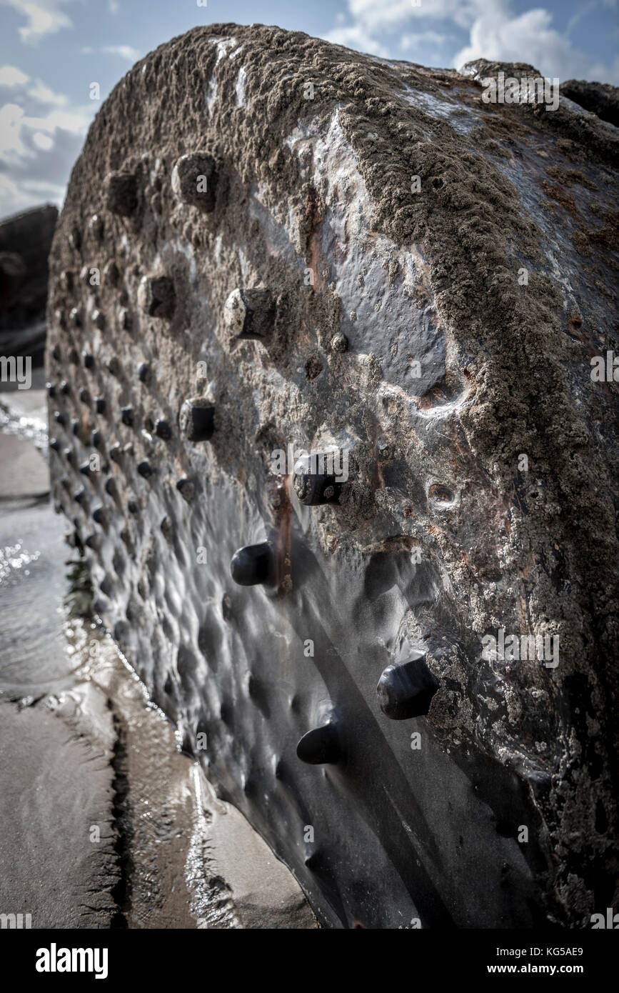 Strange large metal object washed up on the beach at Whitsand bay ...