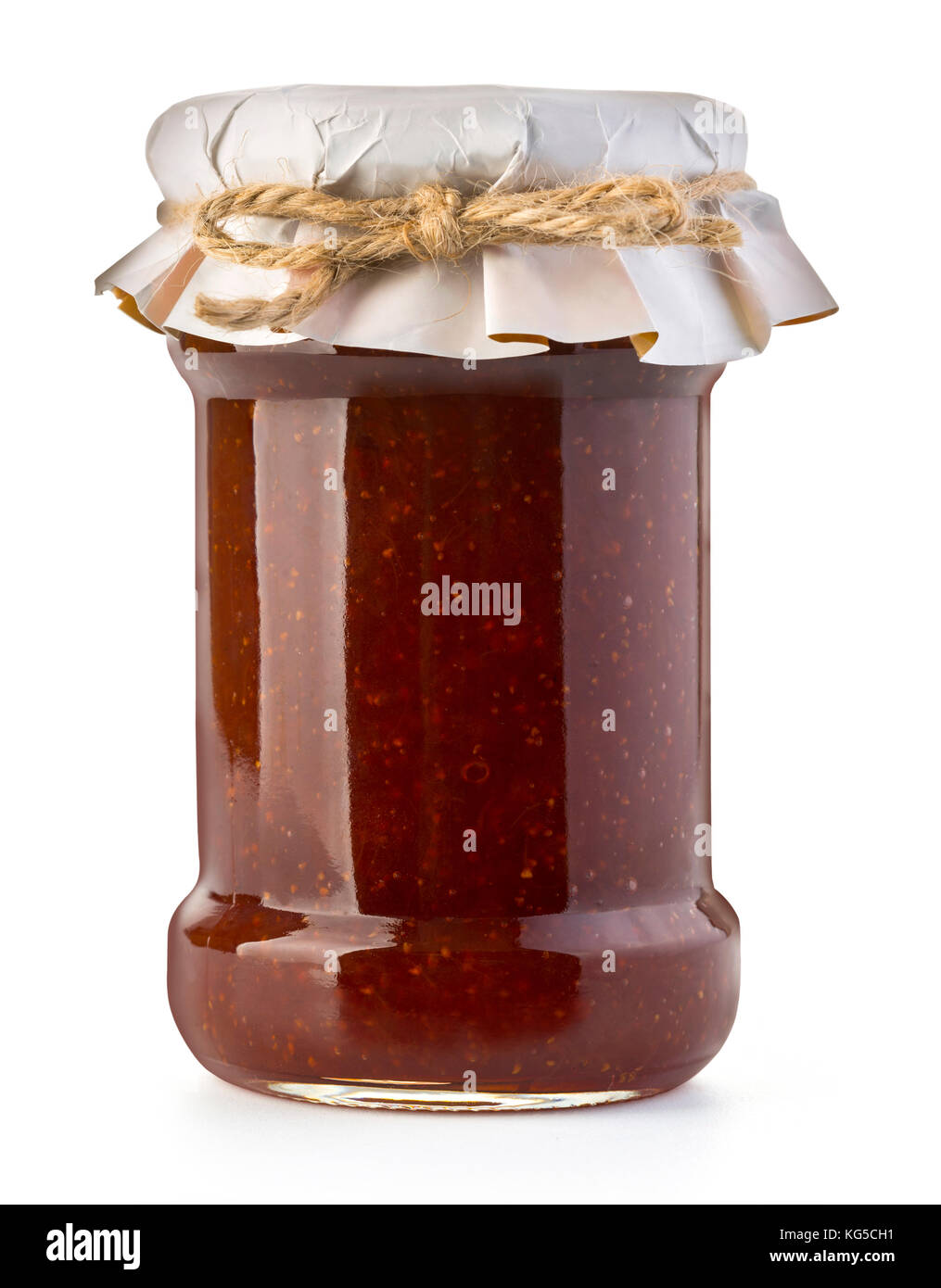 Pot of jam on white background with clipping path Stock Photo - Alamy