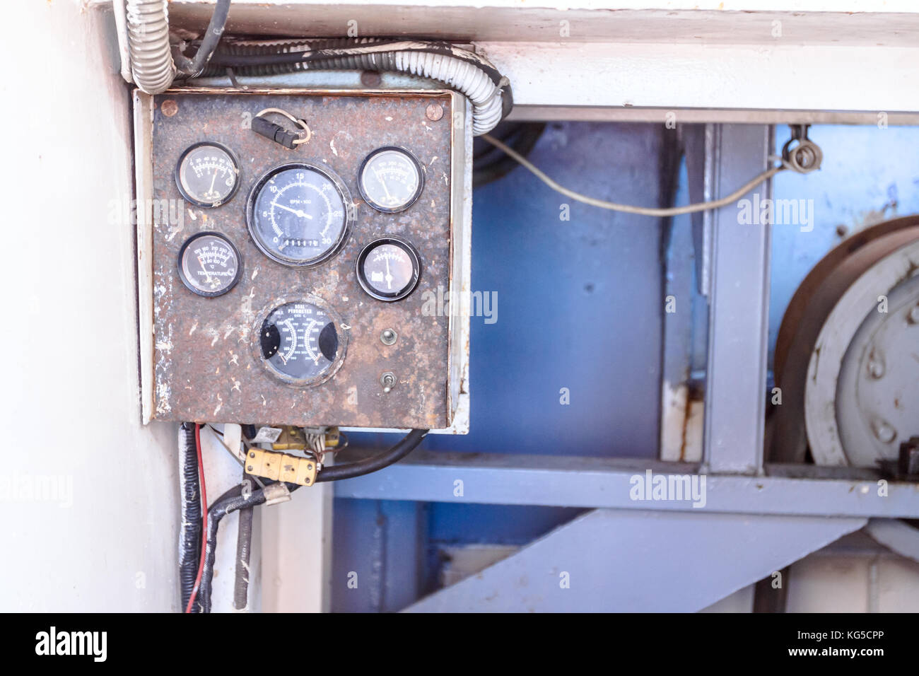 Control panel, gauge for monitoring measure pressure, temperature, rpm ...