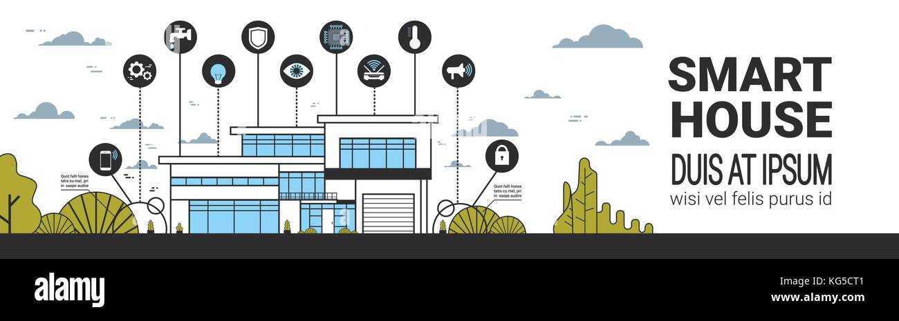 Smart House Infographics Icons Set Modern Home Control System Interface ...