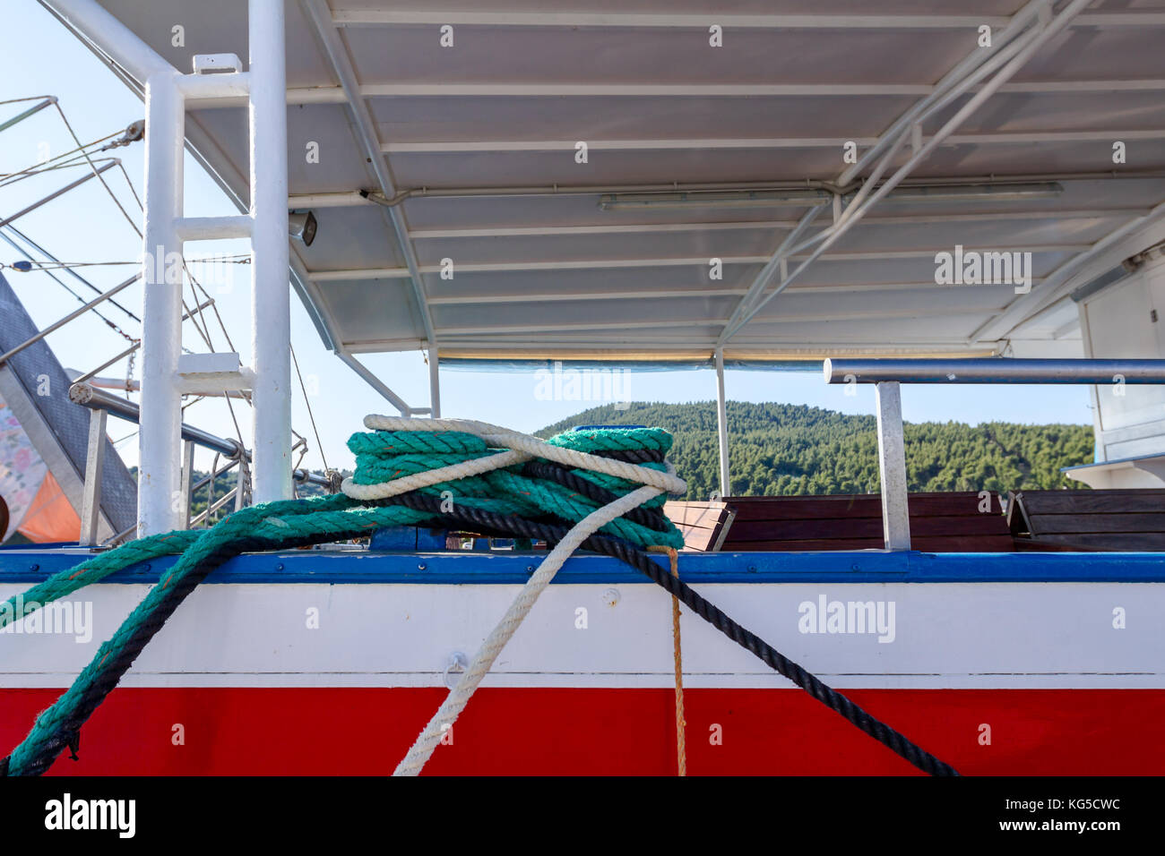 Vessel part, coil where boats are tied up with rope for the dock ...