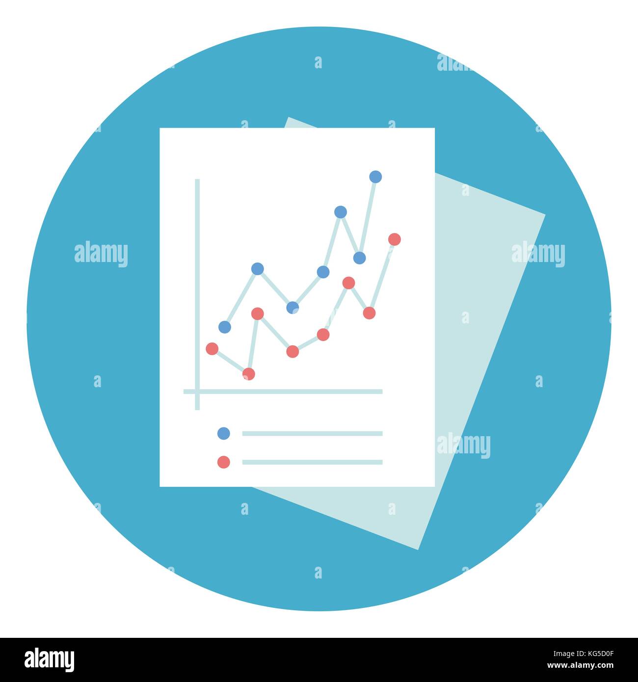 Business Documents With Graphic Chart Icon Round Blue Background Stock ...
